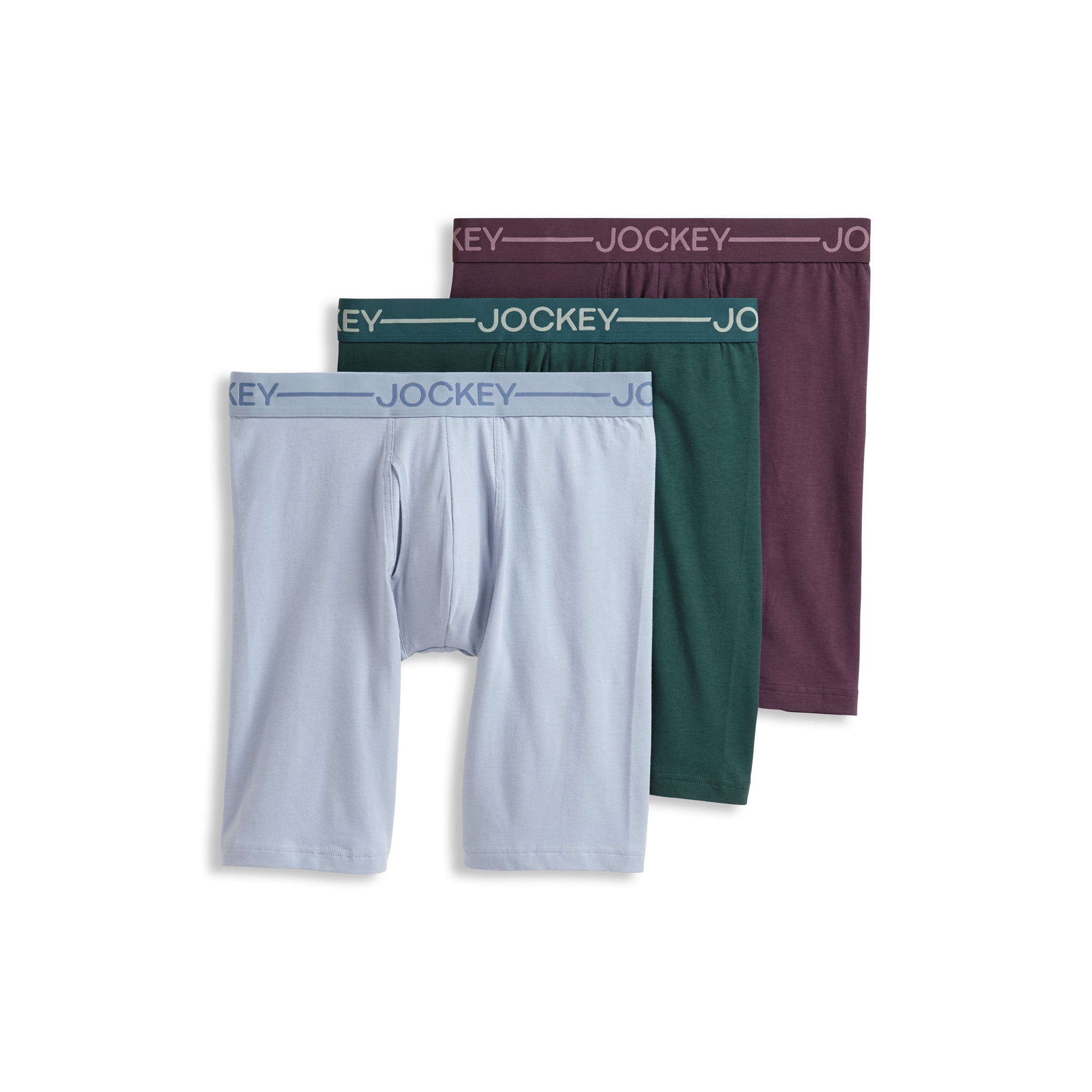 Jockey Men's Organic Cotton Stretch 9.5" Long Leg Boxer Brief - 3 Pack - Walmart.com