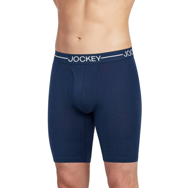 Jockey Men's Organic Cotton Stretch 9.5" Long Leg Boxer Brief - 3 Pack - Walmart.com