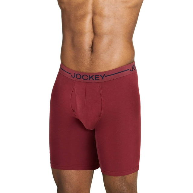 Jockey Men's Organic Cotton Stretch 9.5" Long Leg Boxer Brief - 3 Pack - Walmart.com