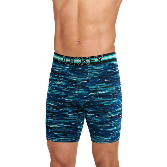 Jockey Men's Sport Stability Pouch Microfiber 9" Long Leg Boxer Brief ...