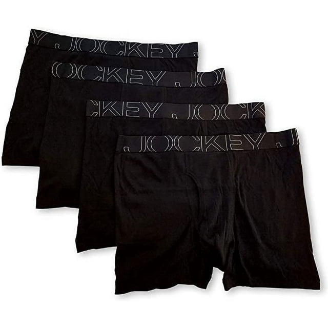 Jockey Mens 4 Pack Black Boxer Briefs, Black, 2X-Large - Walmart.com