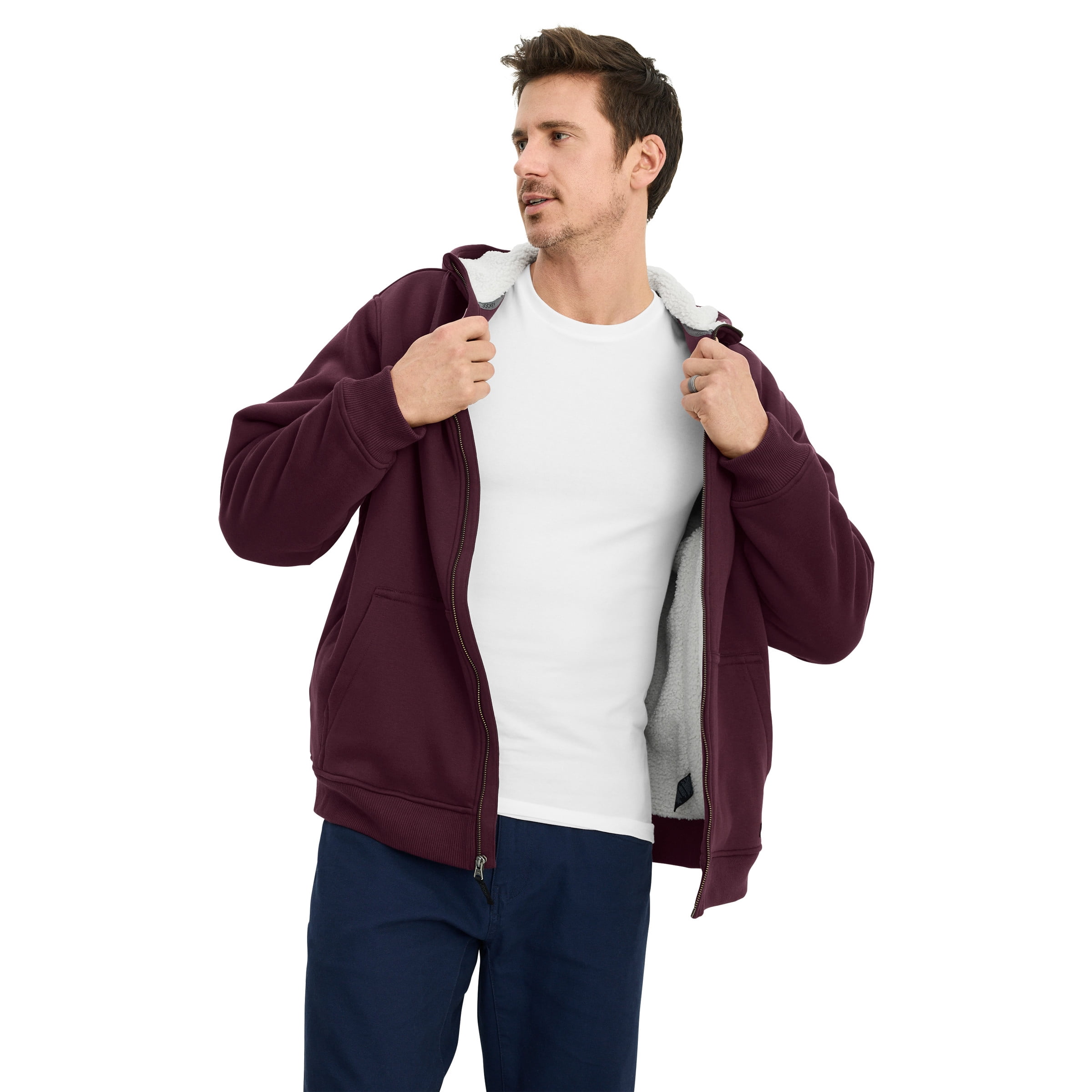 Jockey Outdoors Men's Sherpa Zip Up Hoodie - Walmart.com