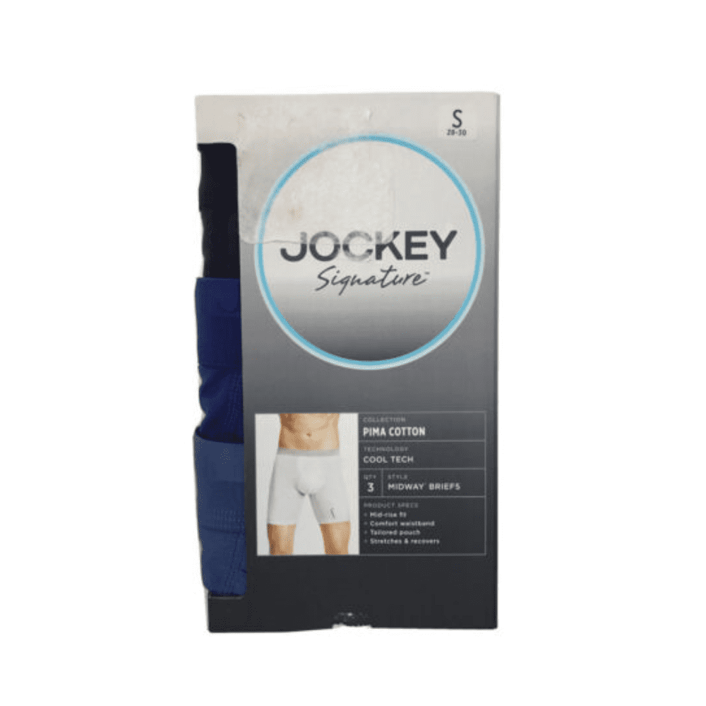 Jockey Signature Men's Underwear Midway Briefs - 3 Pack, Multicolor, Sm ...