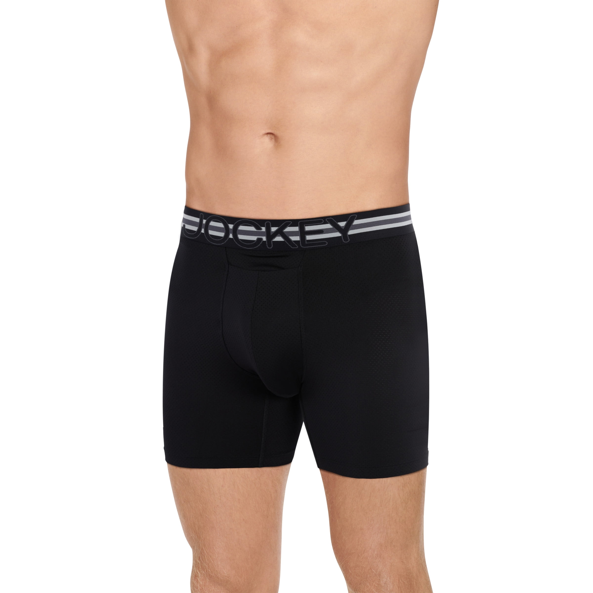 Jockey, Men's Stability Pouch Microfiber Boxer Brief, L, Black ...