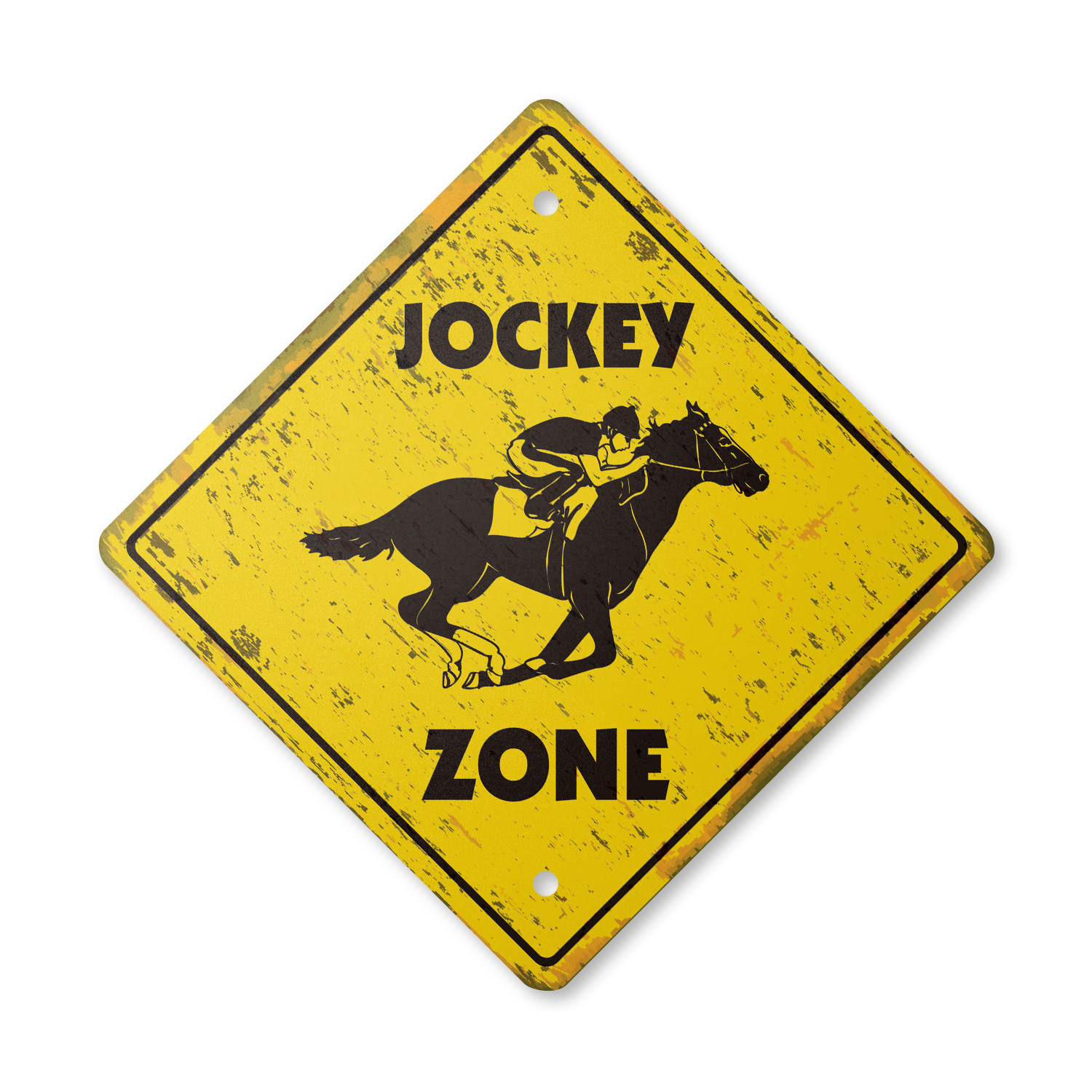 Jockey Vintage Crossing Sign Zone Xing | Indoor/Outdoor Plastic | 20 ...