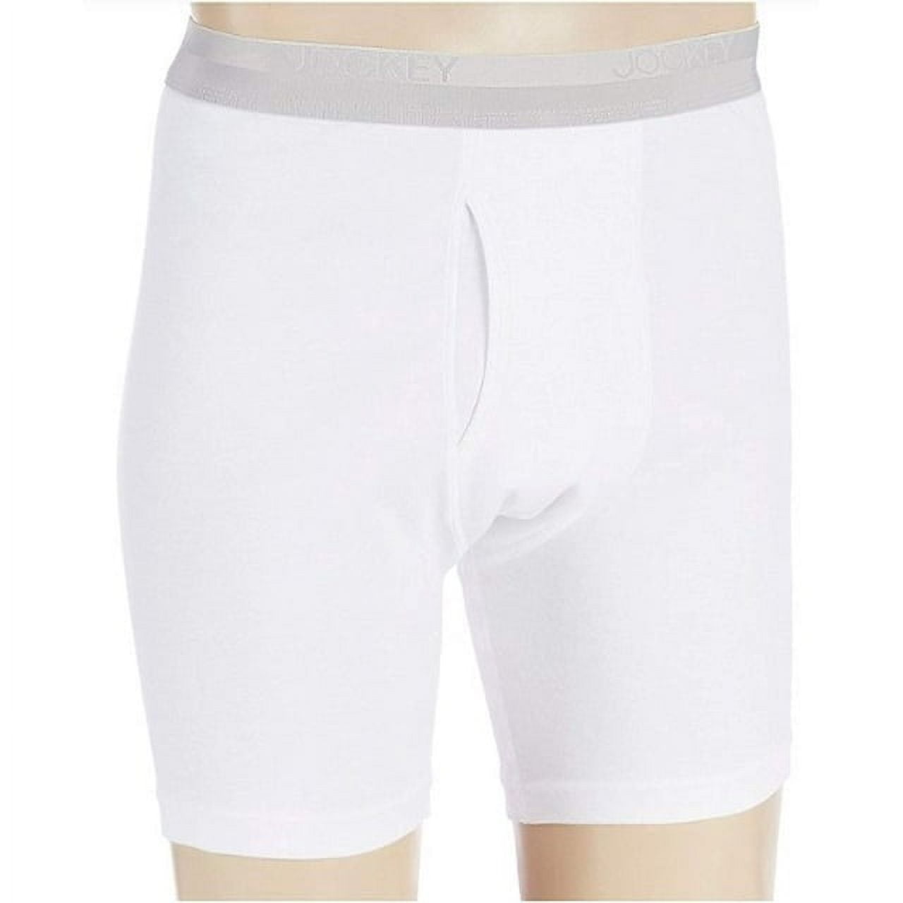 Jockey Men's White Breathable Stretch Pima Cotton Midway Boxer Briefs 3 ...
