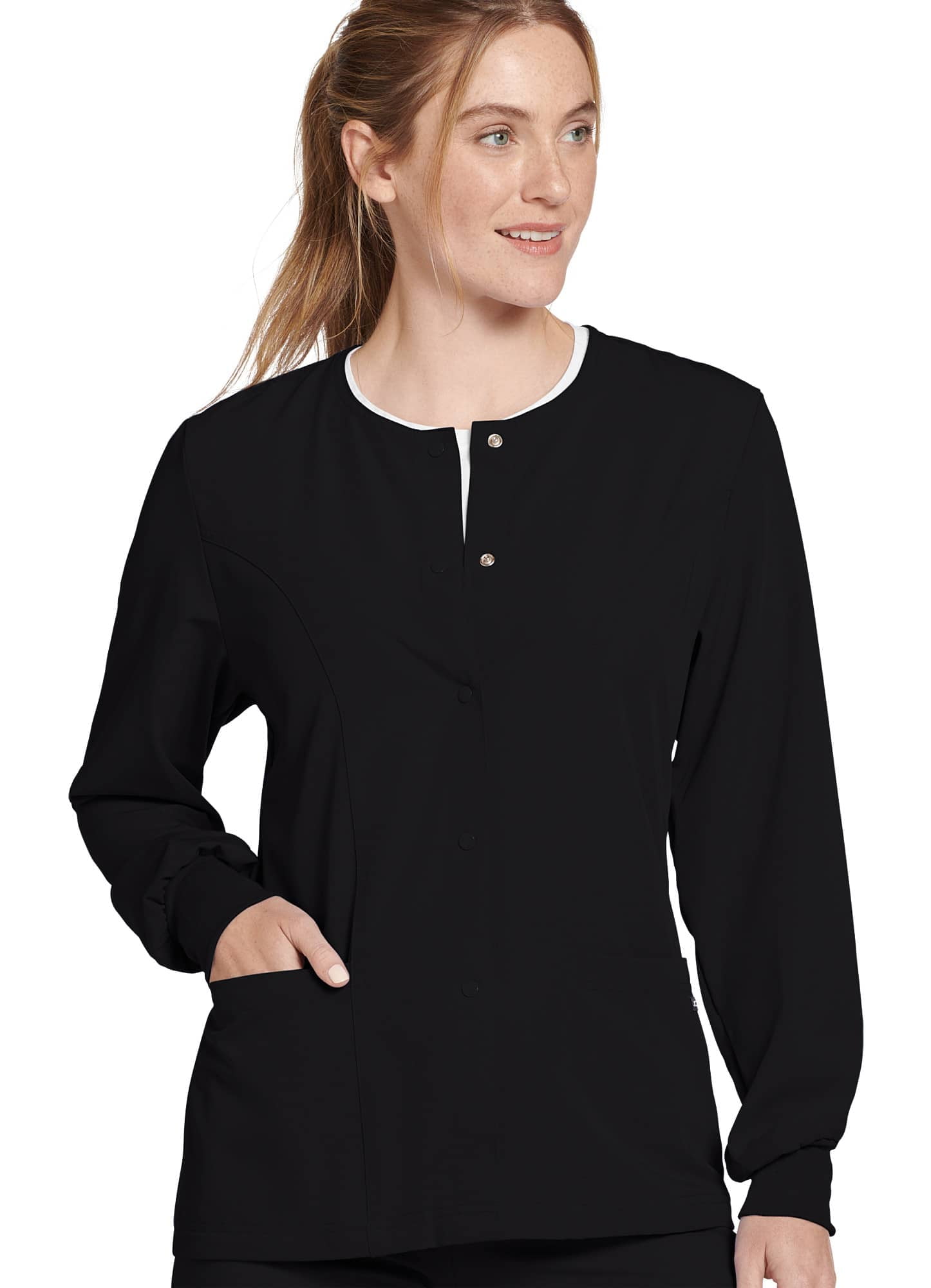 Jockey Women's Classic Round Neckline Snap Scrub Jacket - Walmart.com