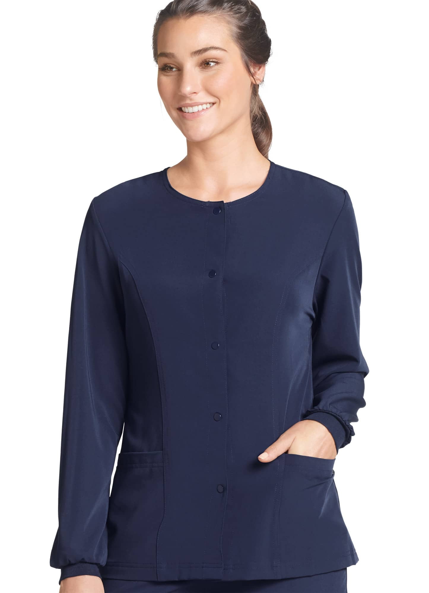 Jockey Women's Classic Round Neckline Snap Scrub Jacket - Walmart.com