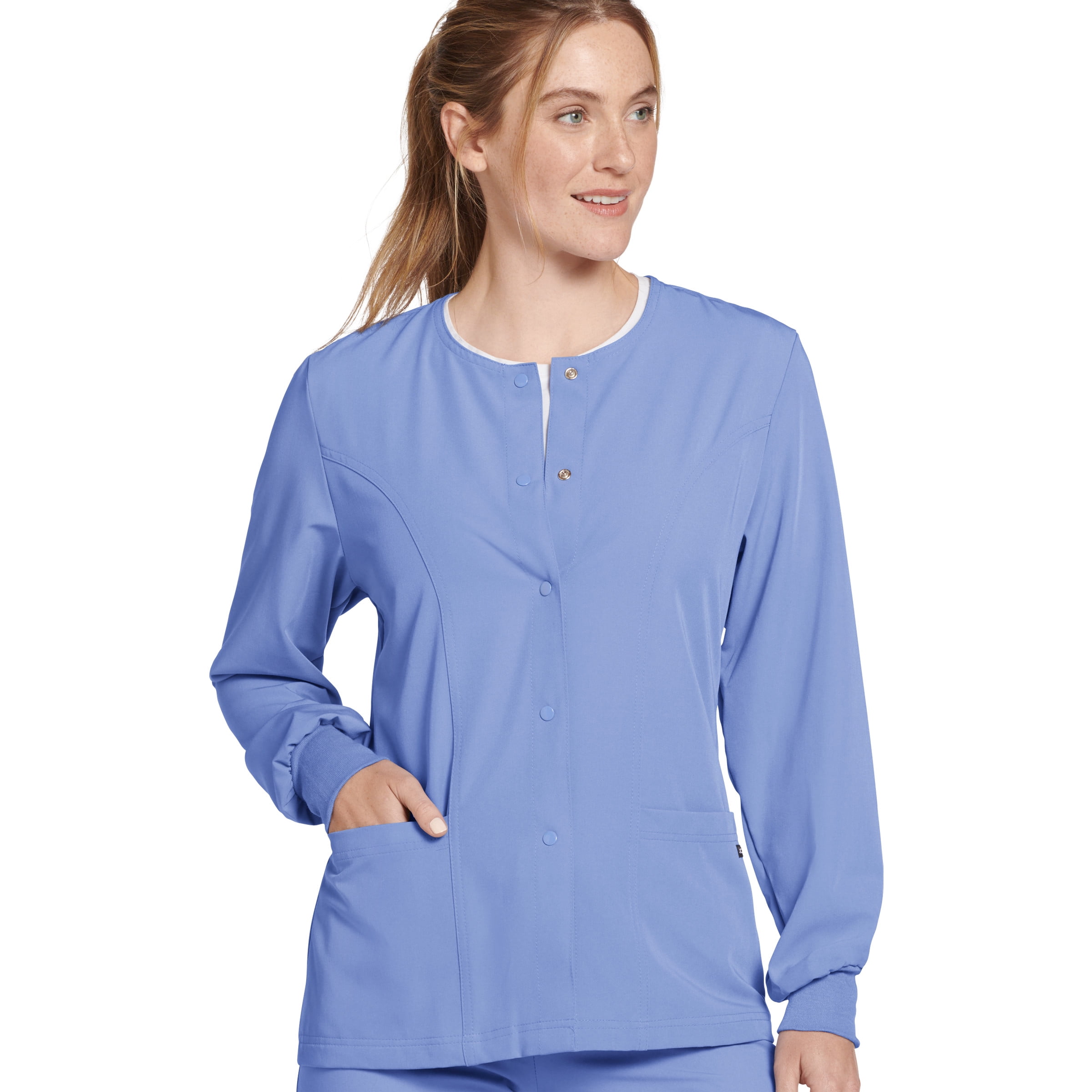Jockey Women's Classic Round Neckline Snap Scrub Jacket - Walmart.com