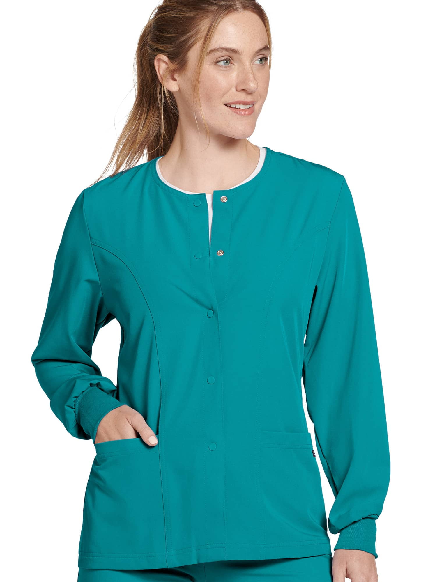 Jockey Women's Classic Round Neckline Snap Scrub Jacket - Walmart.com