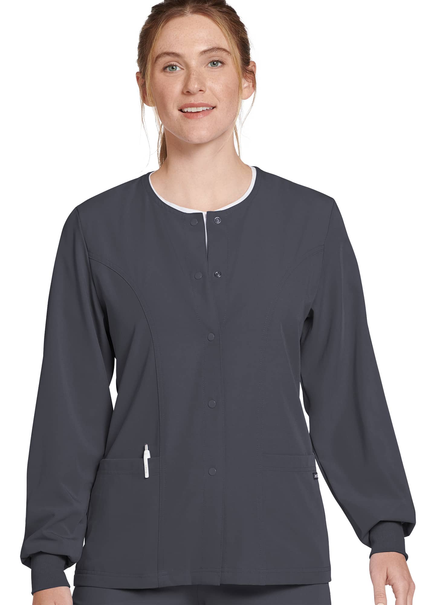 Jockey Women's Classic Round Neckline Snap Scrub Jacket - Walmart.com