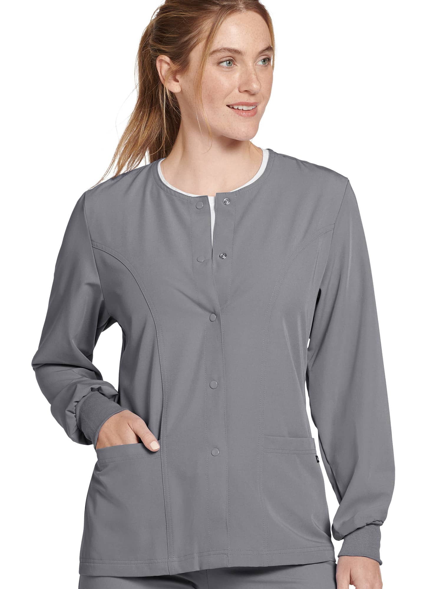 Jockey Women's Classic Round Neckline Snap Scrub Jacket - Walmart.com