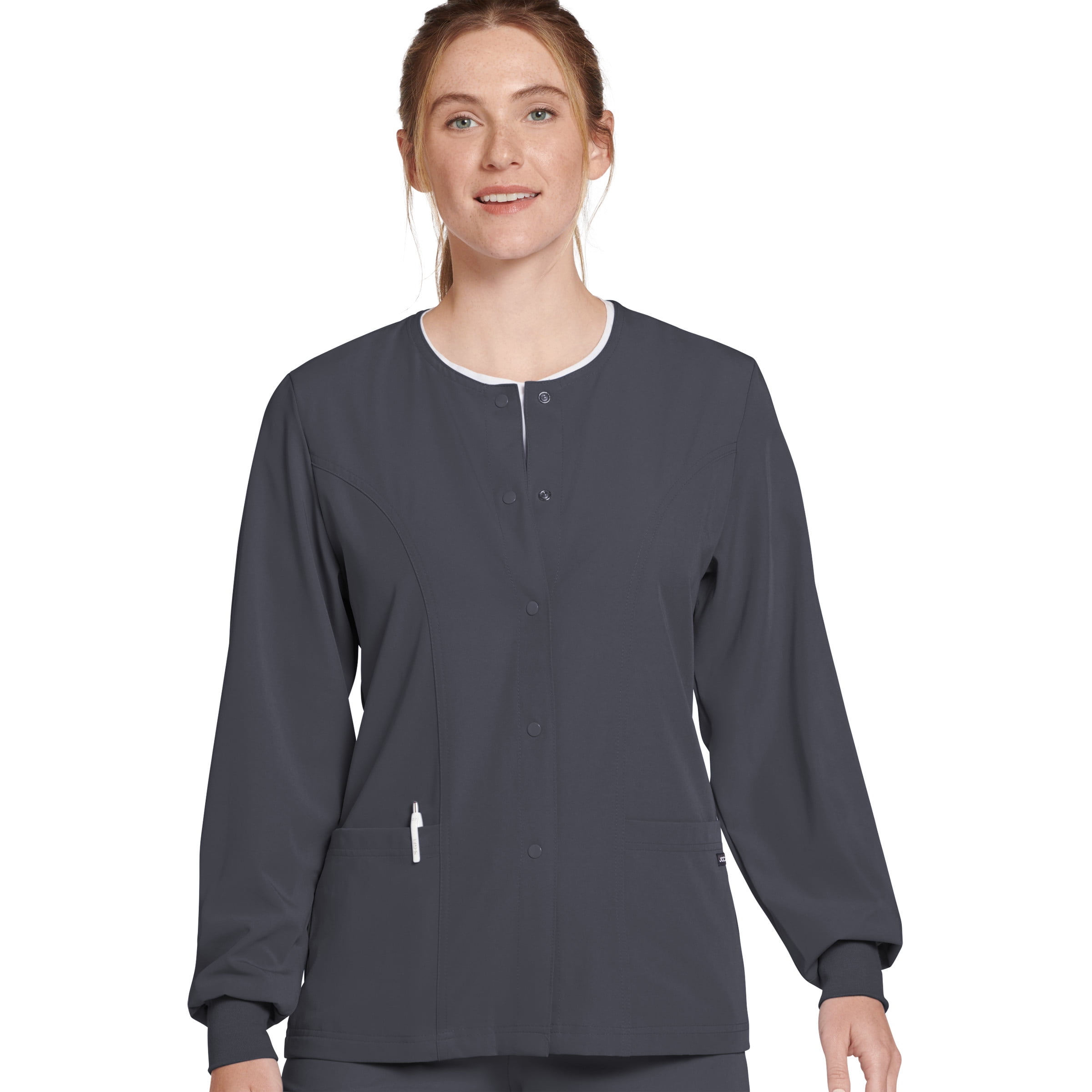 Jockey Women's Classic Round Neckline Snap Scrub Jacket - Walmart.com