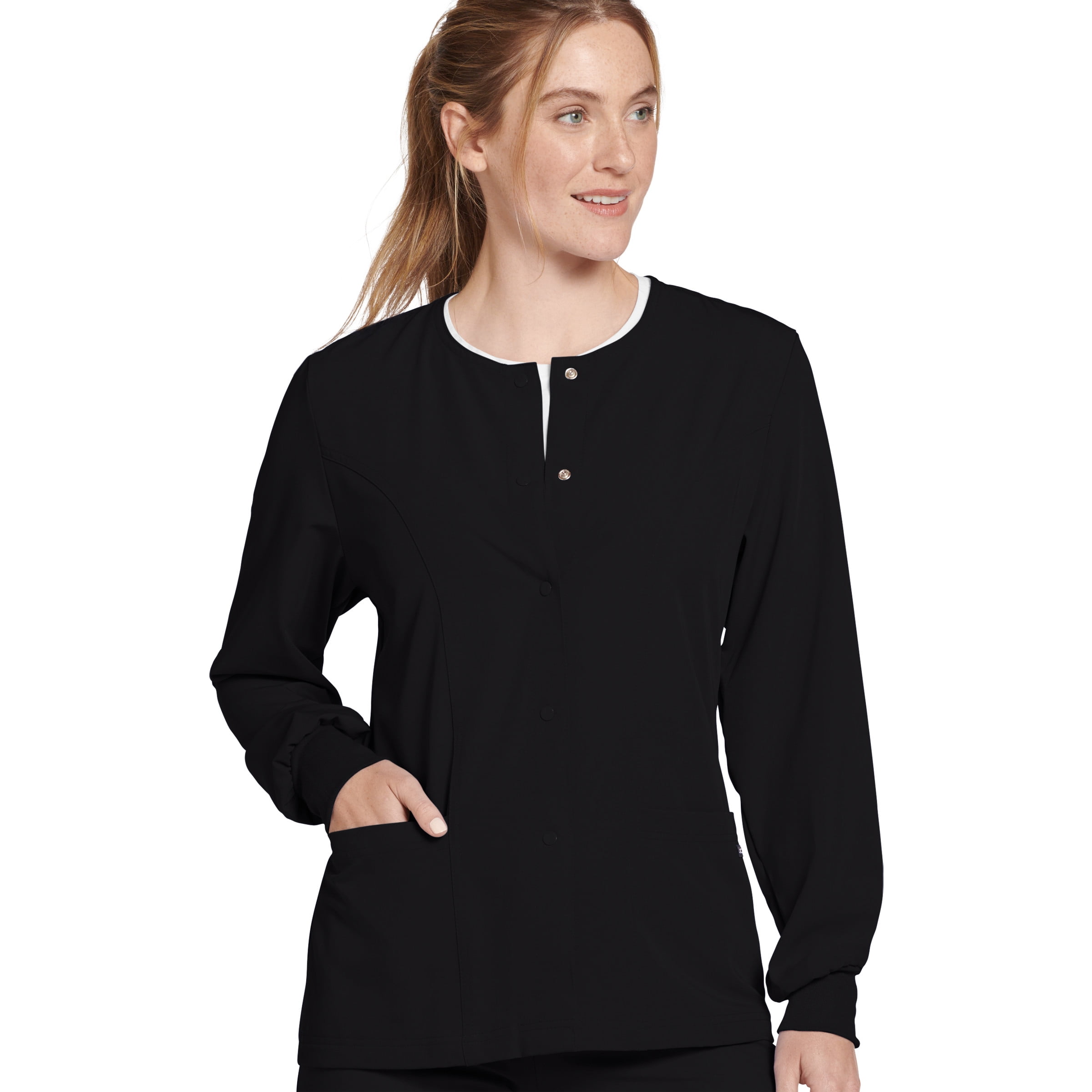 Jockey Women's Classic Round Neckline Snap Scrub Jacket - Walmart.com
