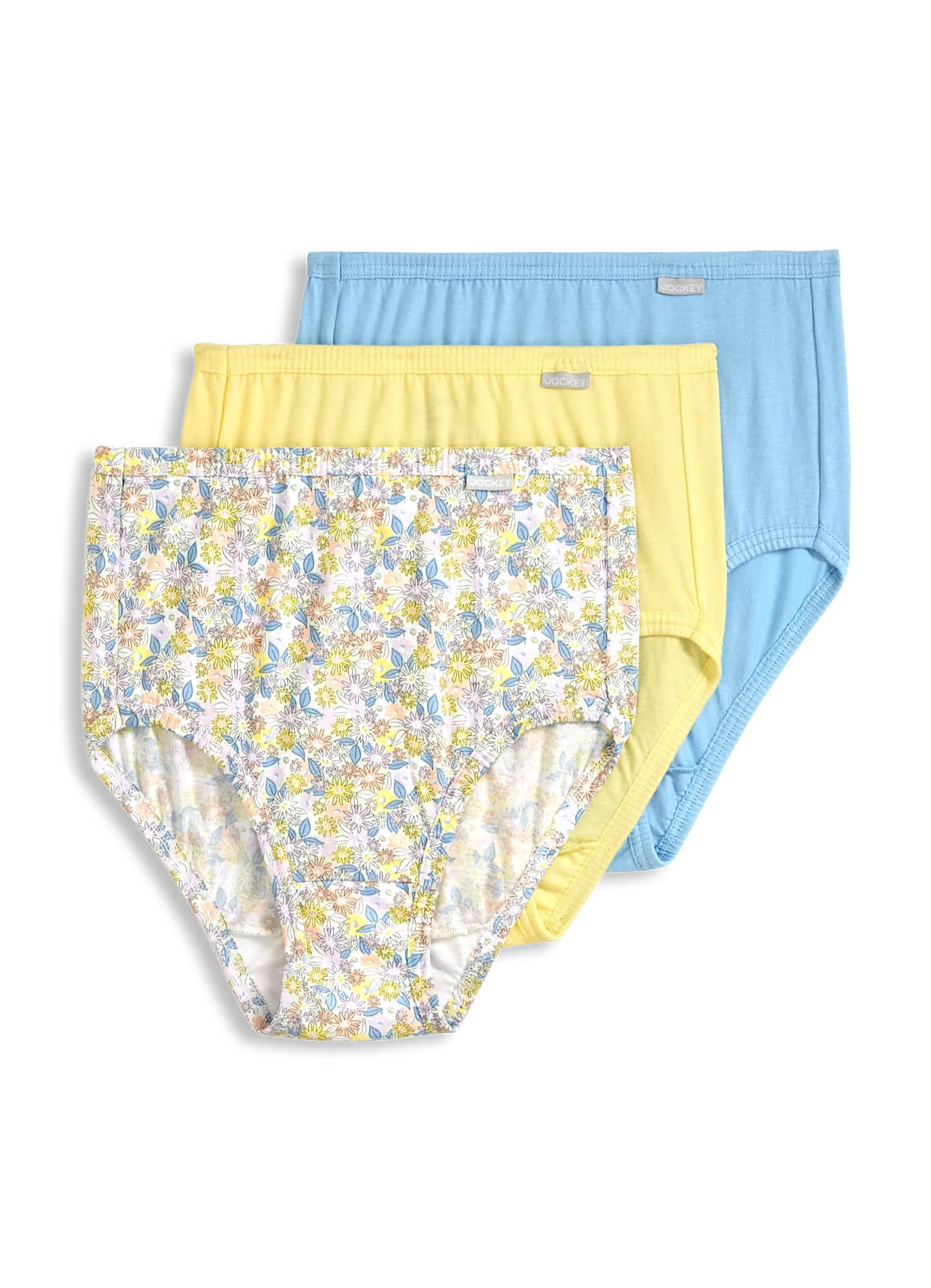 Jockey Women's Elance Brief - 3 Pack, 100% Cotton, Full Coverage ...