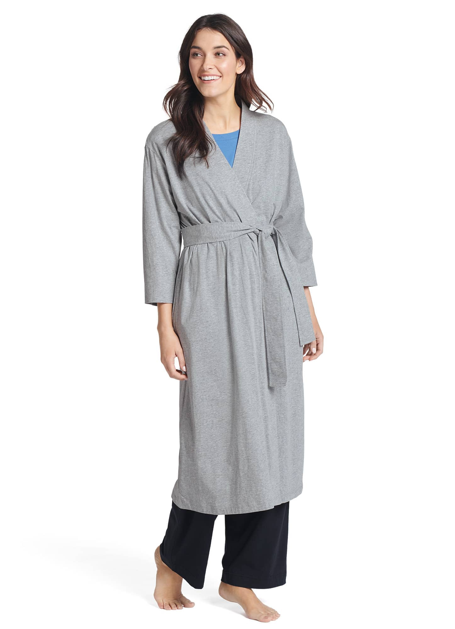 Jockey Women's Everyday Essentials 100% Cotton Long Robe - Walmart.com