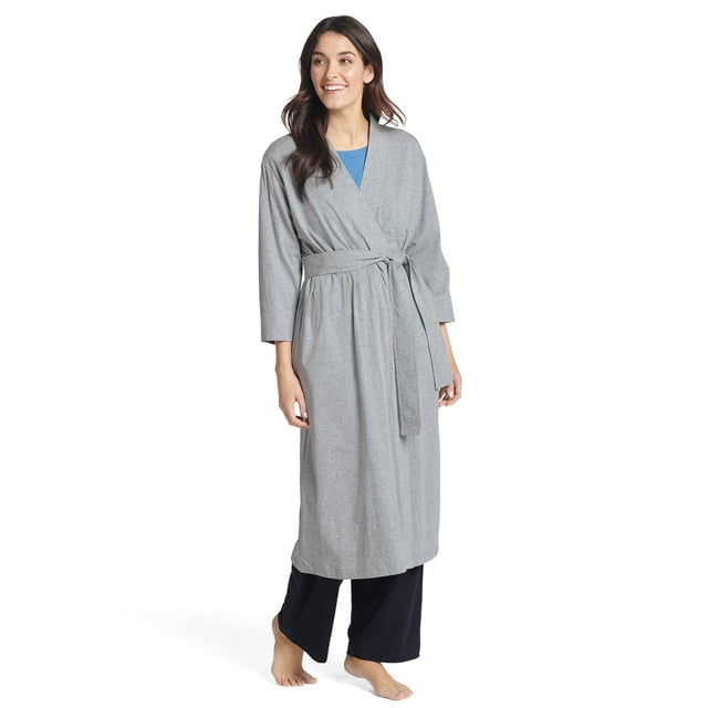 Jockey Women's Everyday Essentials 100% Cotton Long Robe - Walmart.com
