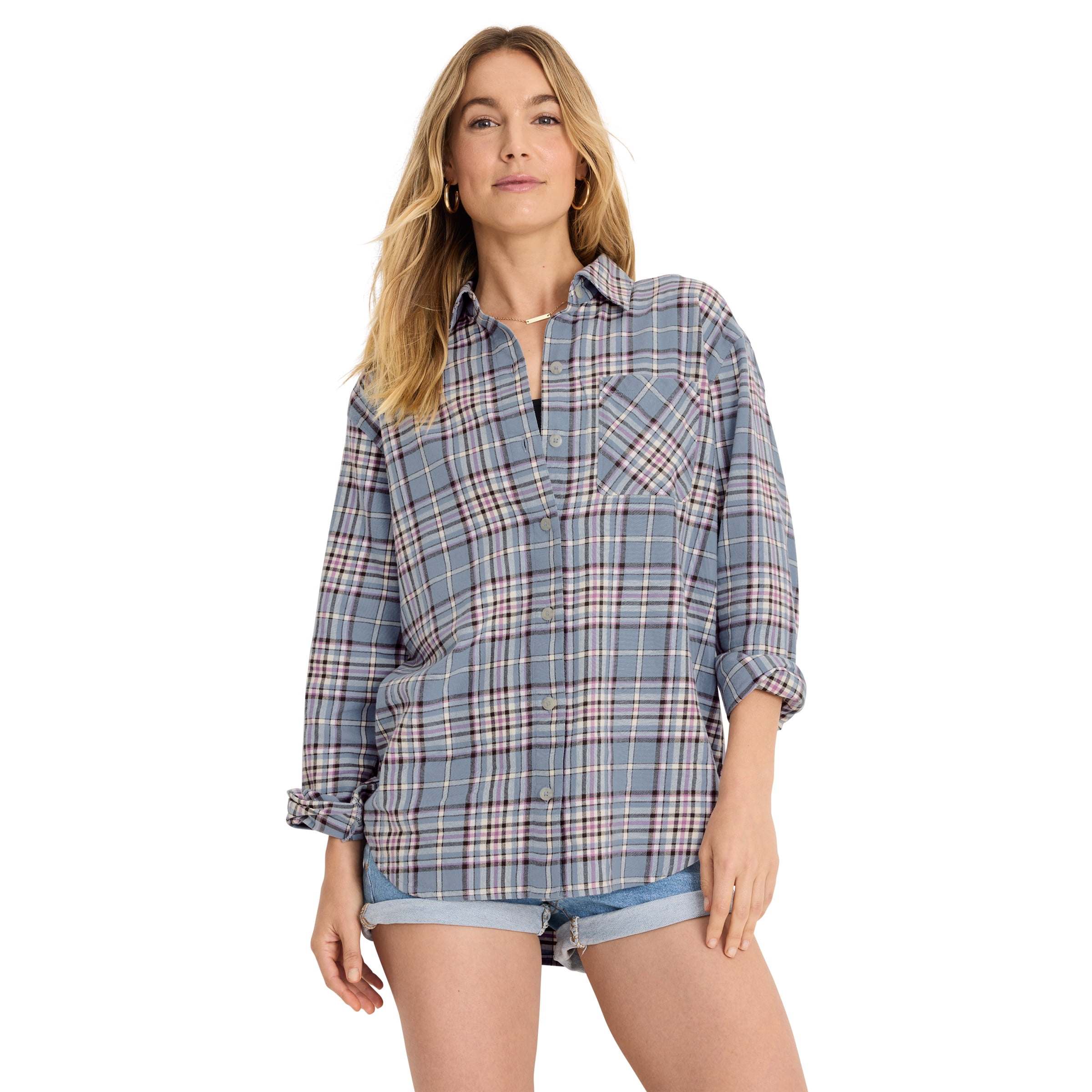 Jockey Women's Flannel Button Up - Walmart.com