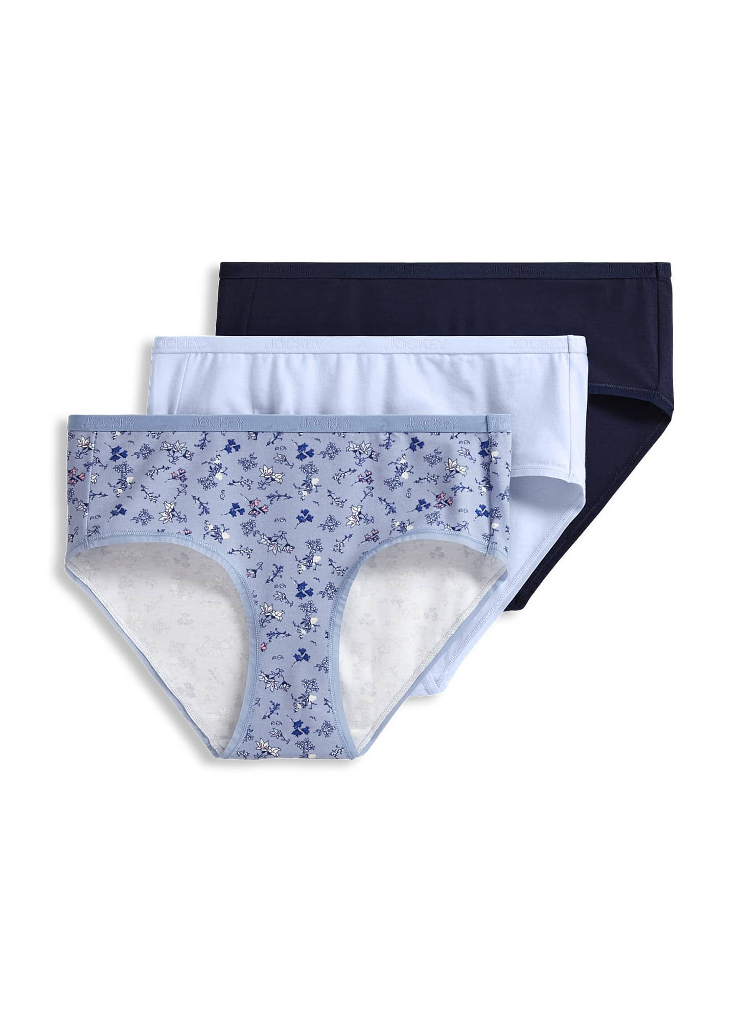 Jockey Womens Organic Cotton Stretch Logo Hipster 3 Pack