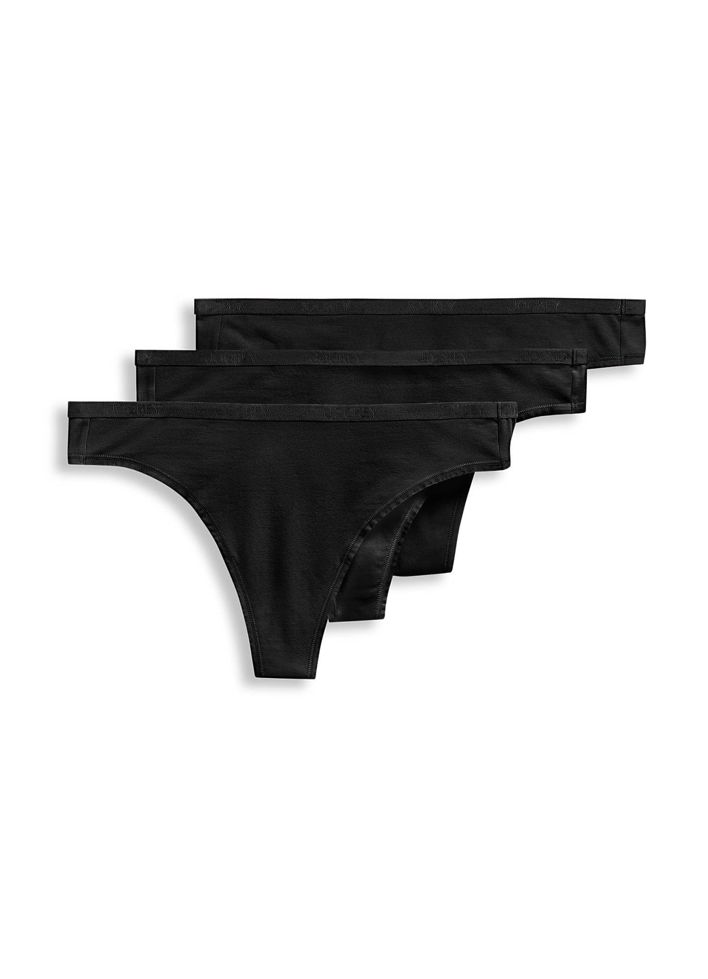 Jockey Women's Organic Cotton Stretch Logo Thong - 3 Pack - Walmart.com