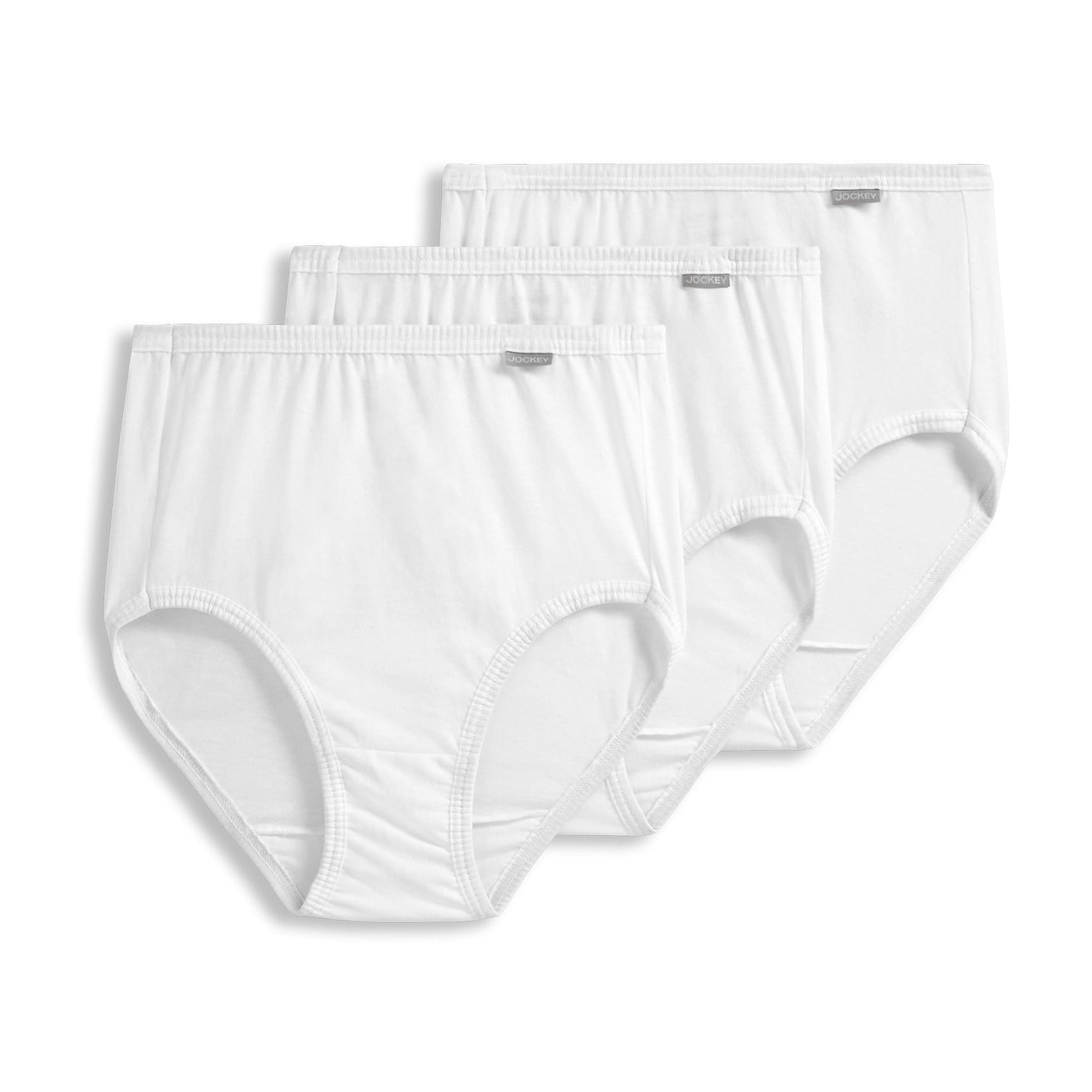 Jockey, Women's Plus Size Elance Brief, 3 Pack, Full Coverage Cotton ...