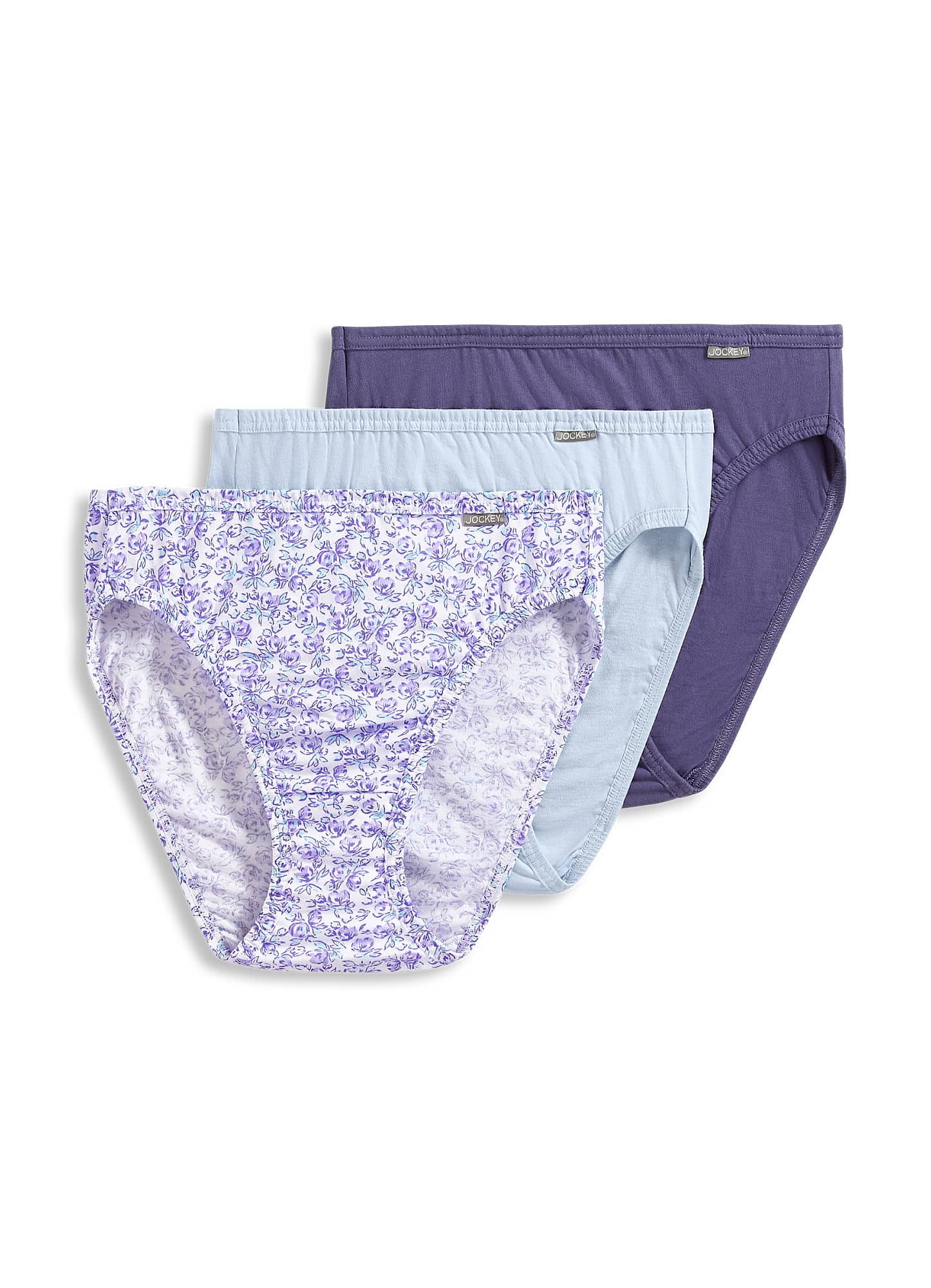 Jockey Women's Plus Size Elance French Cut Underwear - 3 Pack, 100% ...