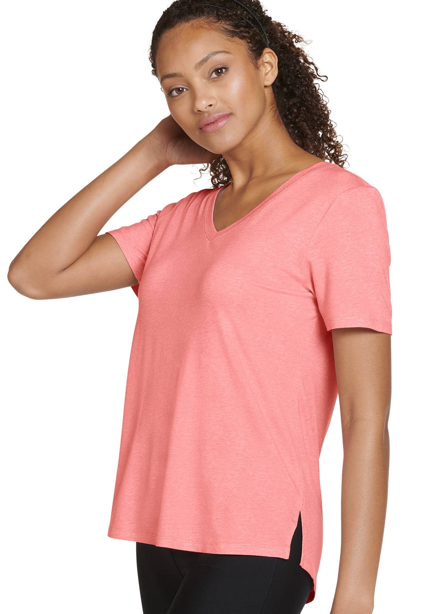 Jockey Women's Stretch Knit V-Neck Tee with Side Slits - Walmart.com