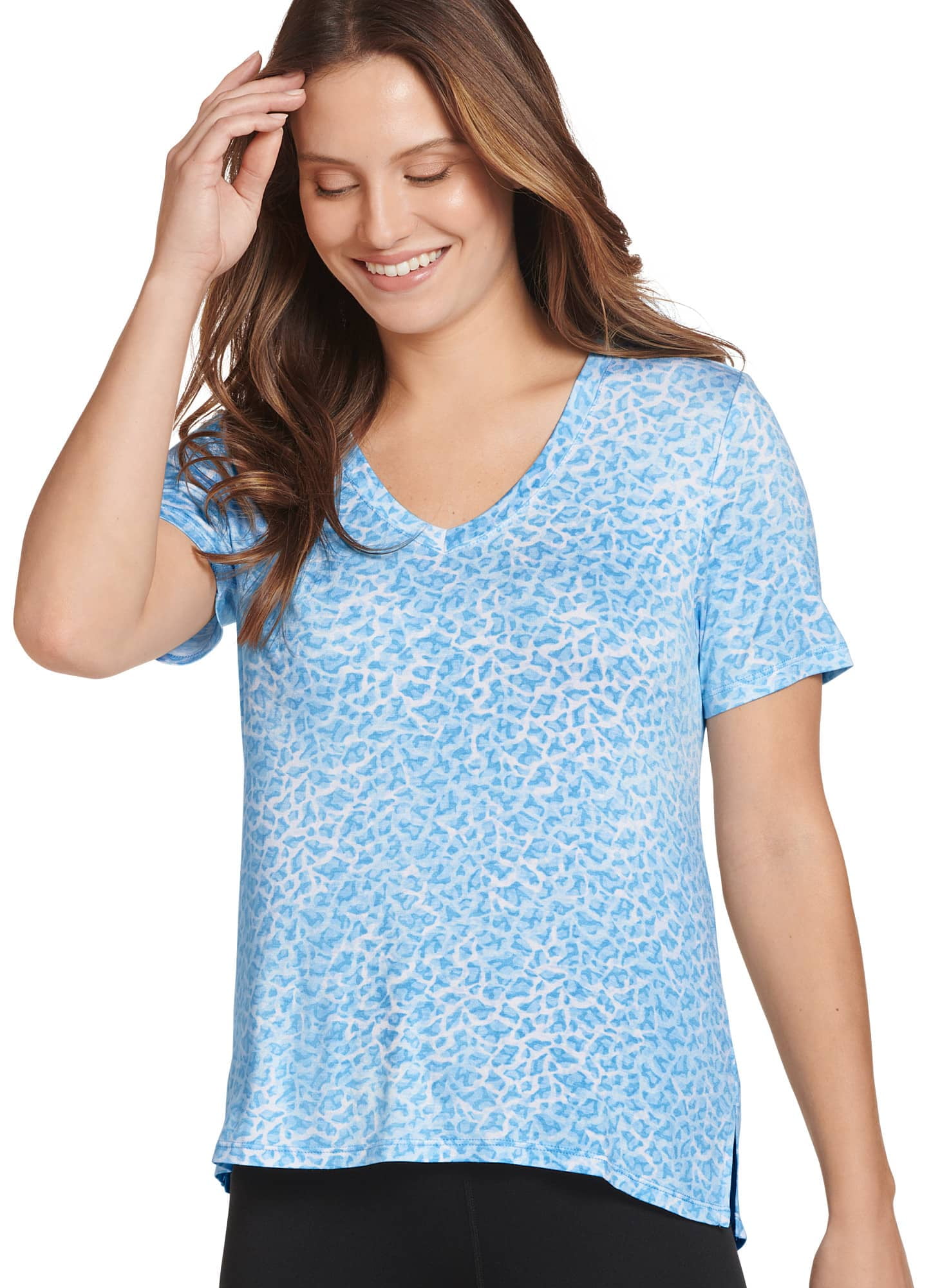 Jockey Women's Stretch Knit V-Neck Tee with Side Slits - Walmart.com
