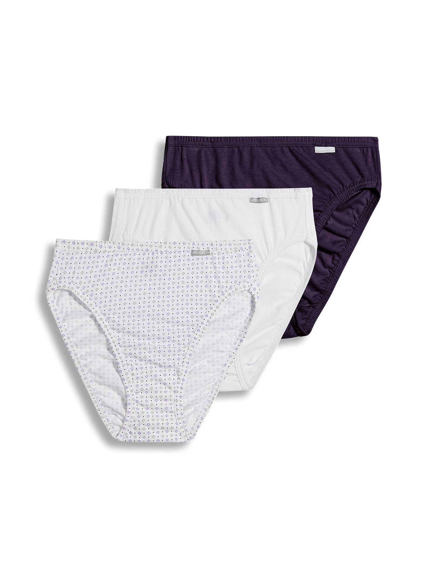 Jockey Womens Elance French Cut 3 Pack Underwear French Cuts 100% ...