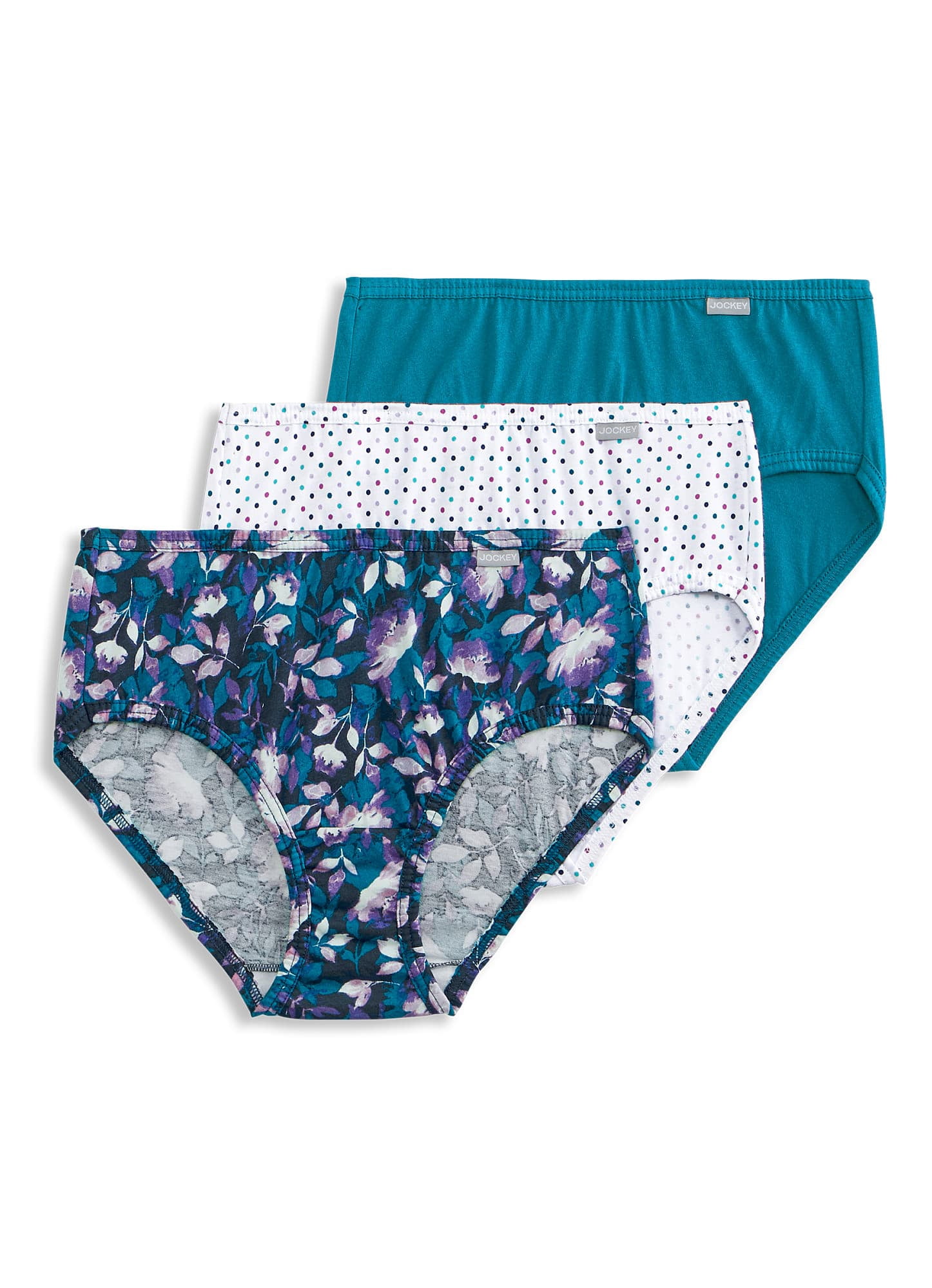 Jockey Womens Elance Hipster 3 Pack Underwear Hipsters 100% cotton ...