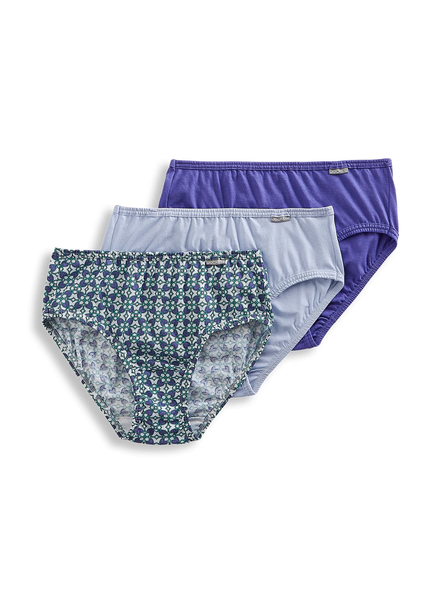 Jockey Womens Elance Hipster 3 Pack Underwear Hipsters 100% cotton ...