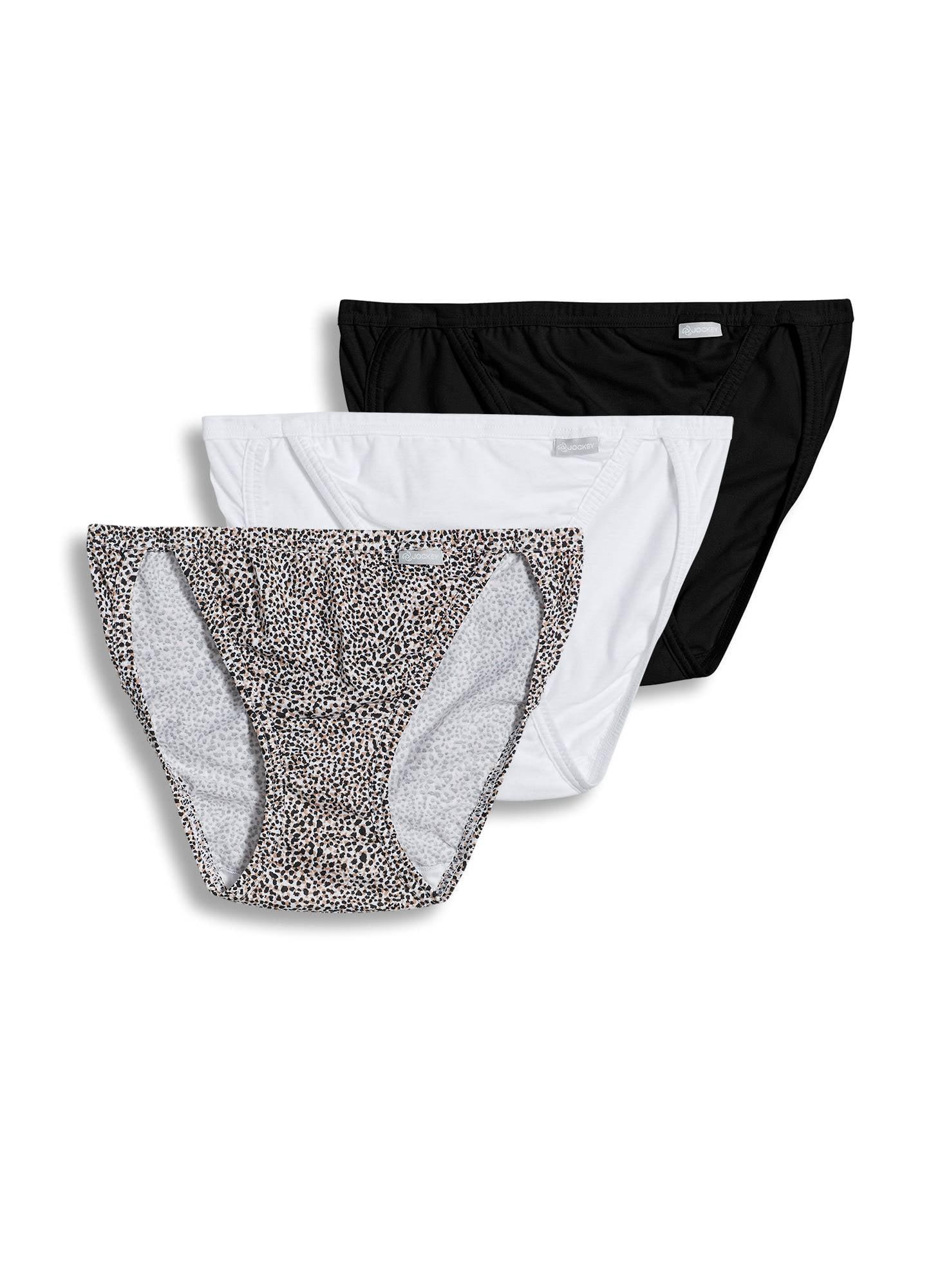 Jockey Womens Elance String Bikini 3 Pack Underwear String Bikinis 100% ...