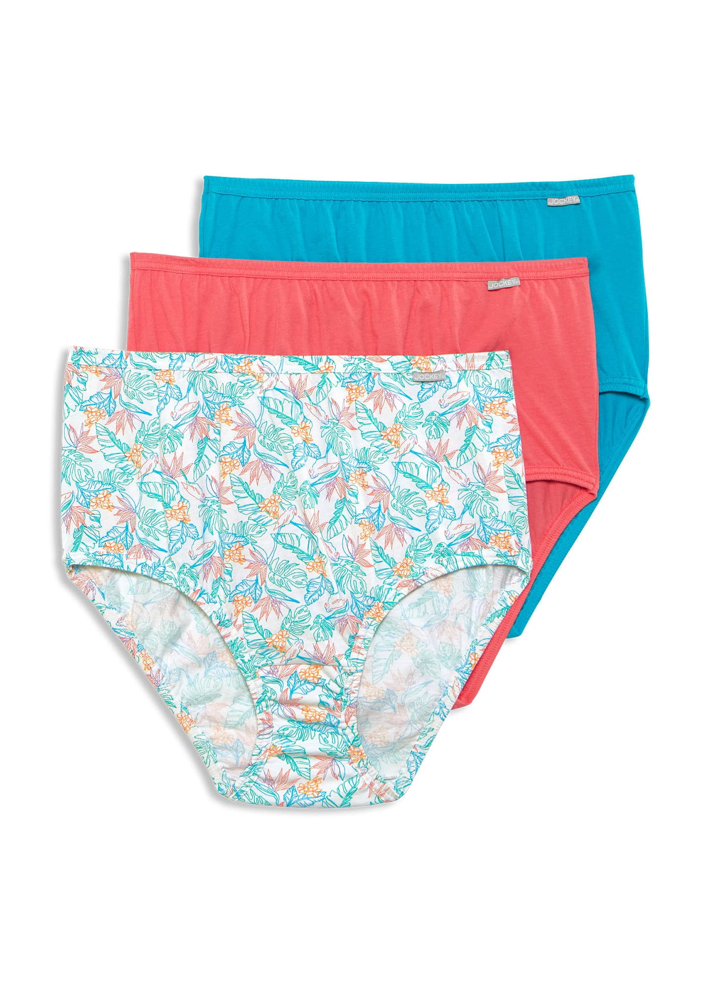 Jockey Womens Plus Size Elance Brief 3 Pack Underwear Briefs 100% ...
