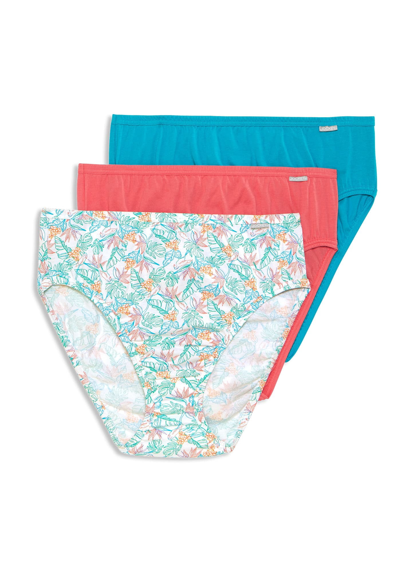 Jockey Womens Plus Size Elance French Cut 3 Pack Underwear Cuts 100% ...
