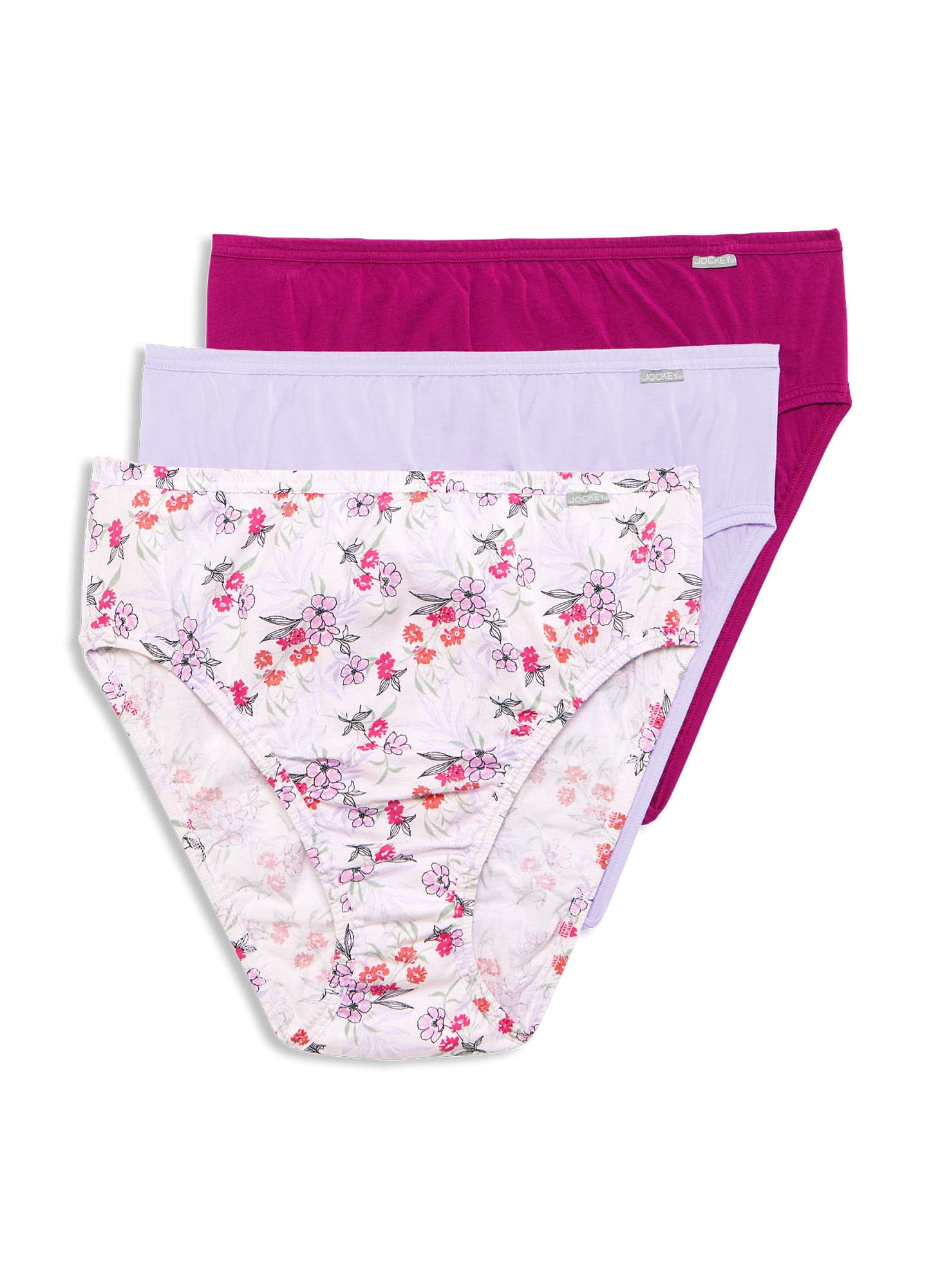 Jockey Womens Plus Size Elance French Cut 3 Pack Underwear Cuts 100% ...