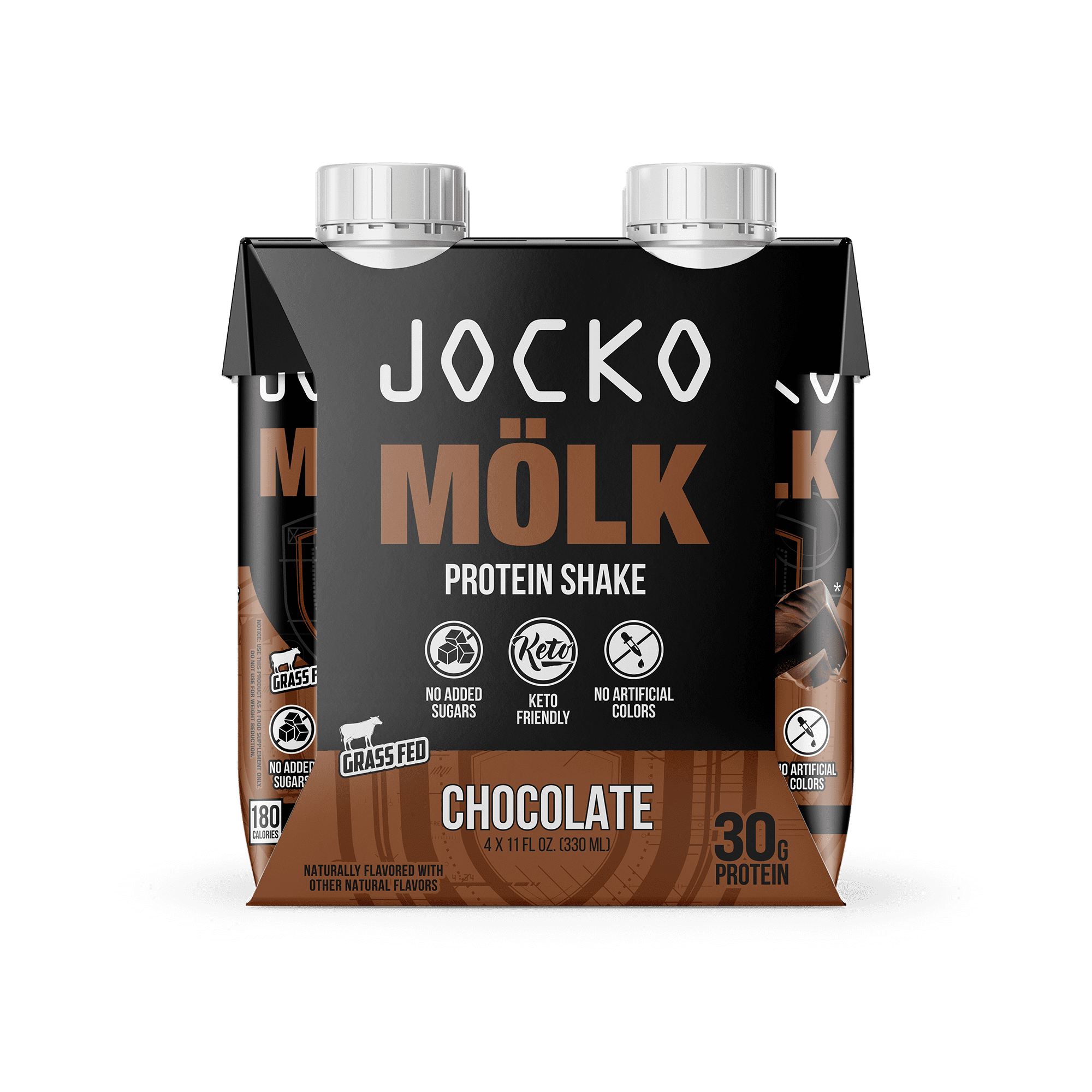 Jocko Fuel Protein Shake, Chocolate, 11oz, 4 Count, 30g Protein ...