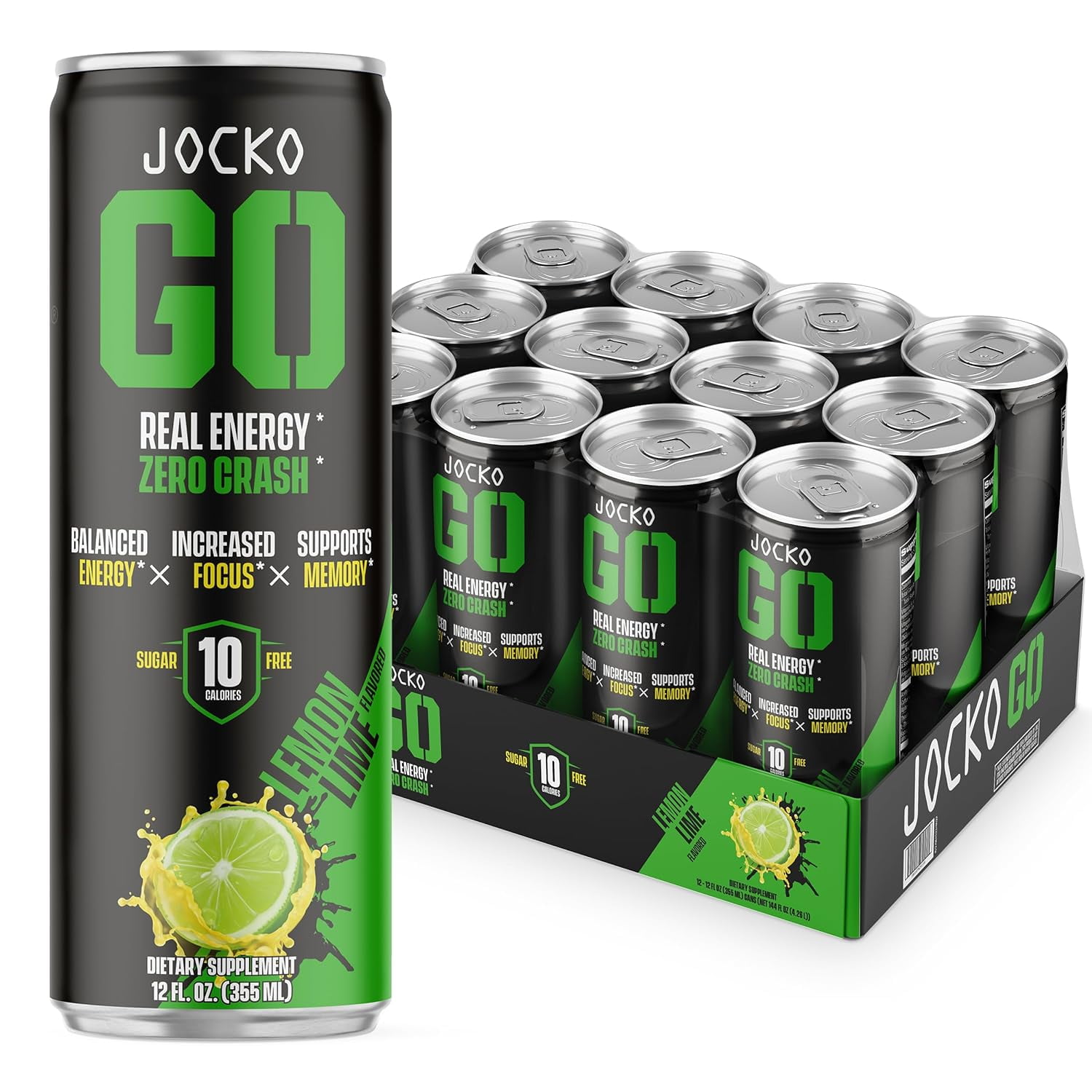 Jocko GO Energy Drink - KETO, Vitamin B12, Vitamin B6, Electrolytes, L ...