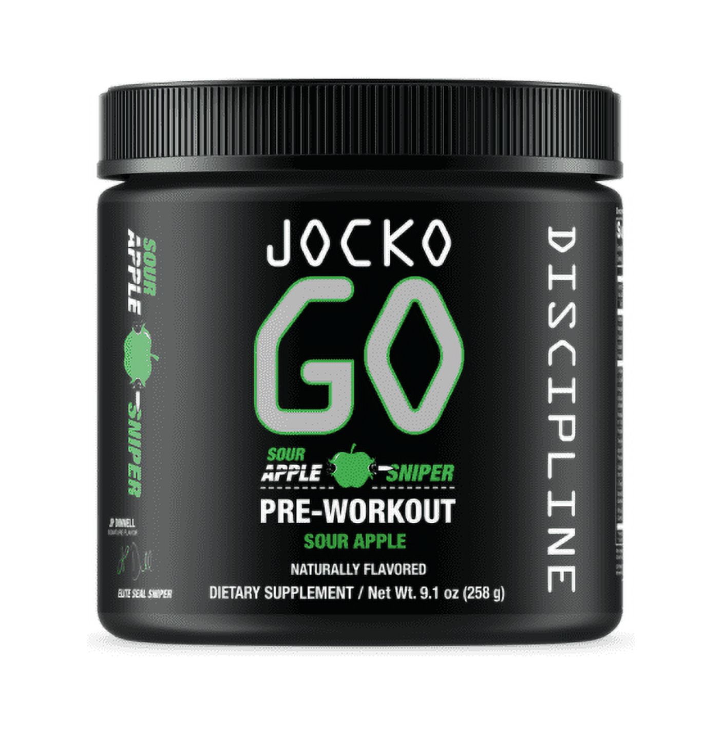 Jocko Go Pre-Workout Powder Sour Apple Sniper, 9.1oz - Walmart.com