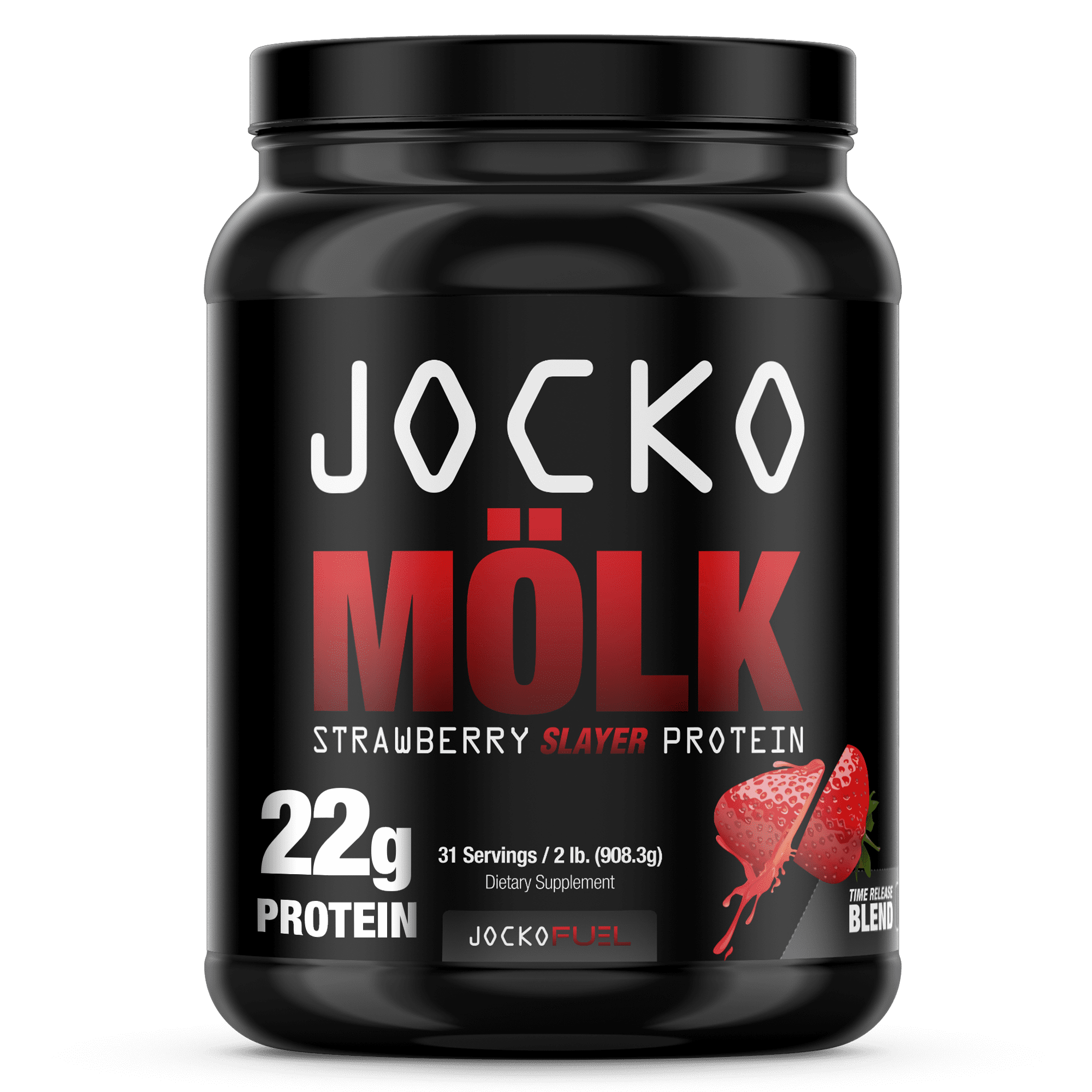 Jocko Mӧlk Protein Powder, Strawberry Slayer Flavor, 22g Protein, 2 lb ...