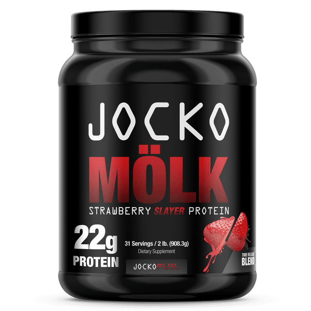 Jocko Mӧlk Protein Powder, Strawberry Slayer, 22g Protein, 2 lb ...
