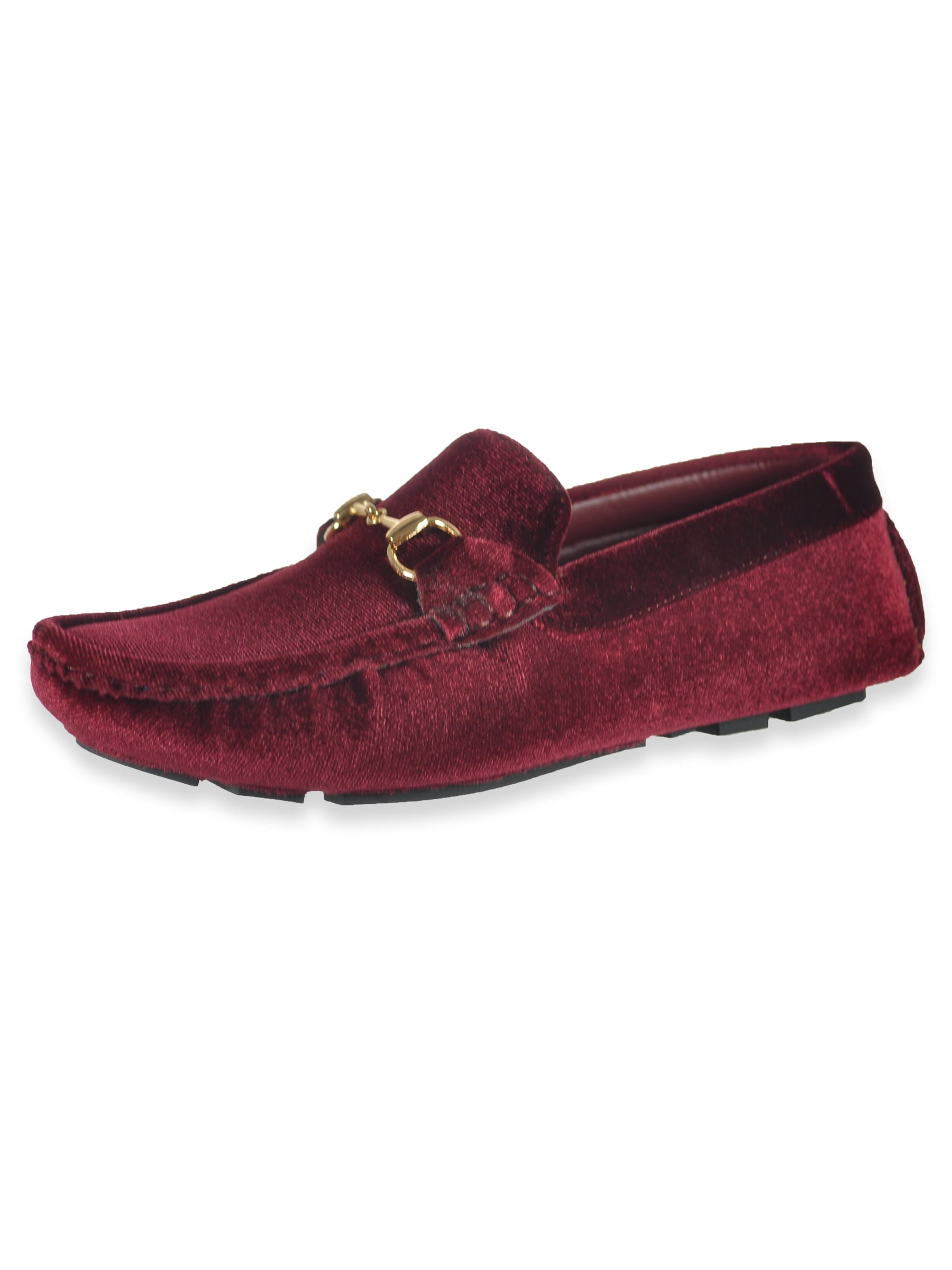 Jodano Boys' Velvet Driving Moccasins Shoes - burgundy, 6 youth ...