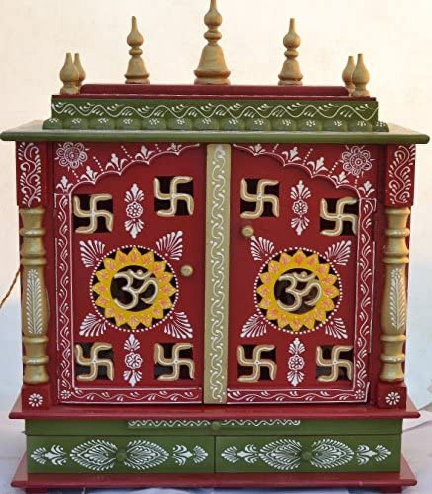 Jodhpur Handicrafts Wood and MDF OM and Swastika Design Home Temple ...