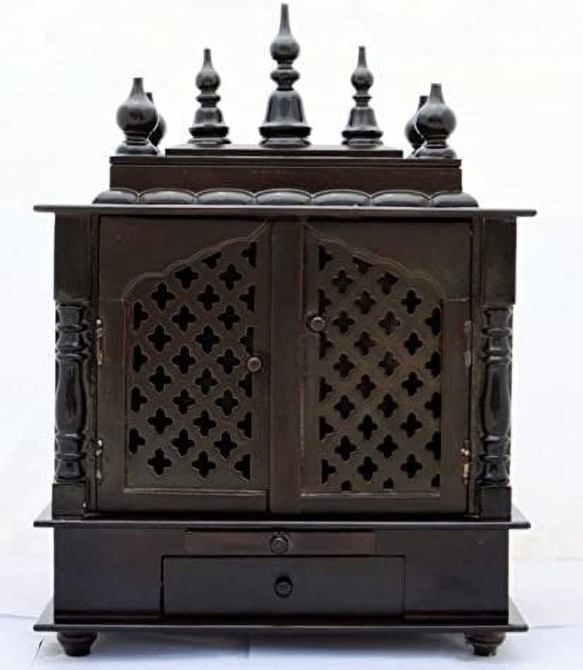 Jodhpur Handicrafts Wooden Home Pooja Temple with LED Bulb (Walnut ...