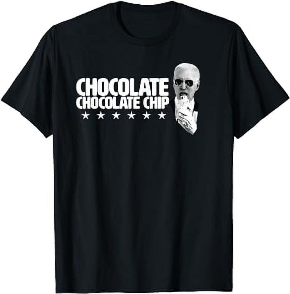 Joe Biden eating chocolate chip ice cream graphic tee T-Shirt - Walmart.com
