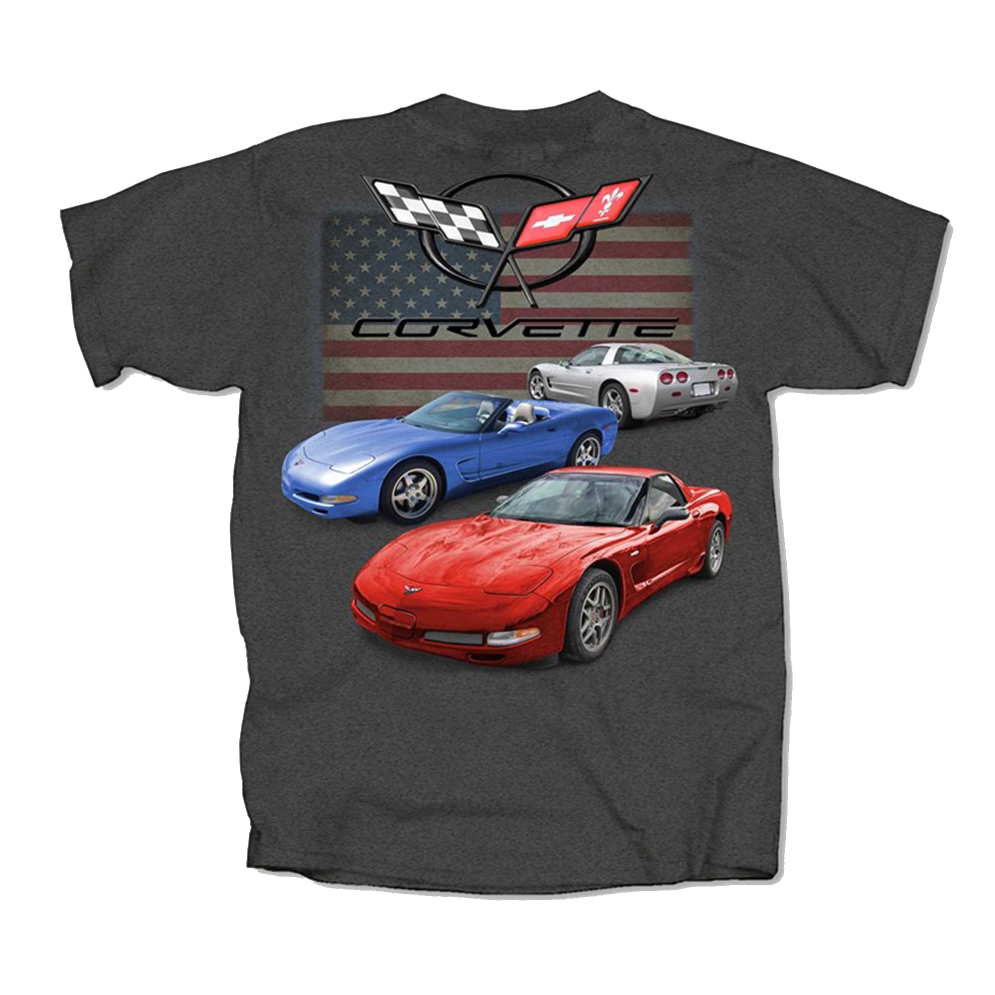 Joe Blow Corvette C5 Red White and Blue Flag Short Sleeve T-shirt-Dark ...