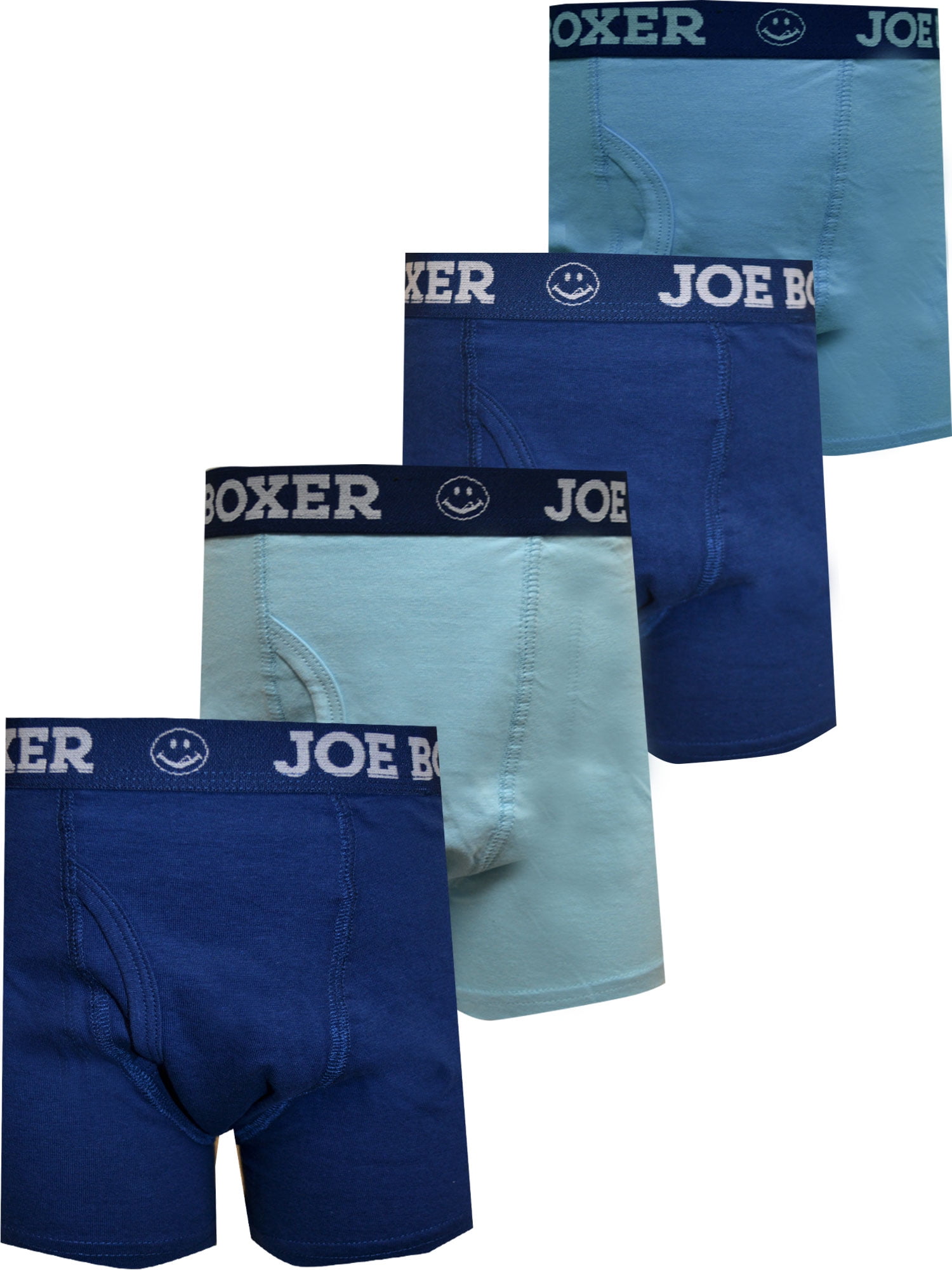 Joe Boxer Boys Joe Boxer Kids Blue Hues Cotton 4 Pack Boxer Briefs (10/ ...