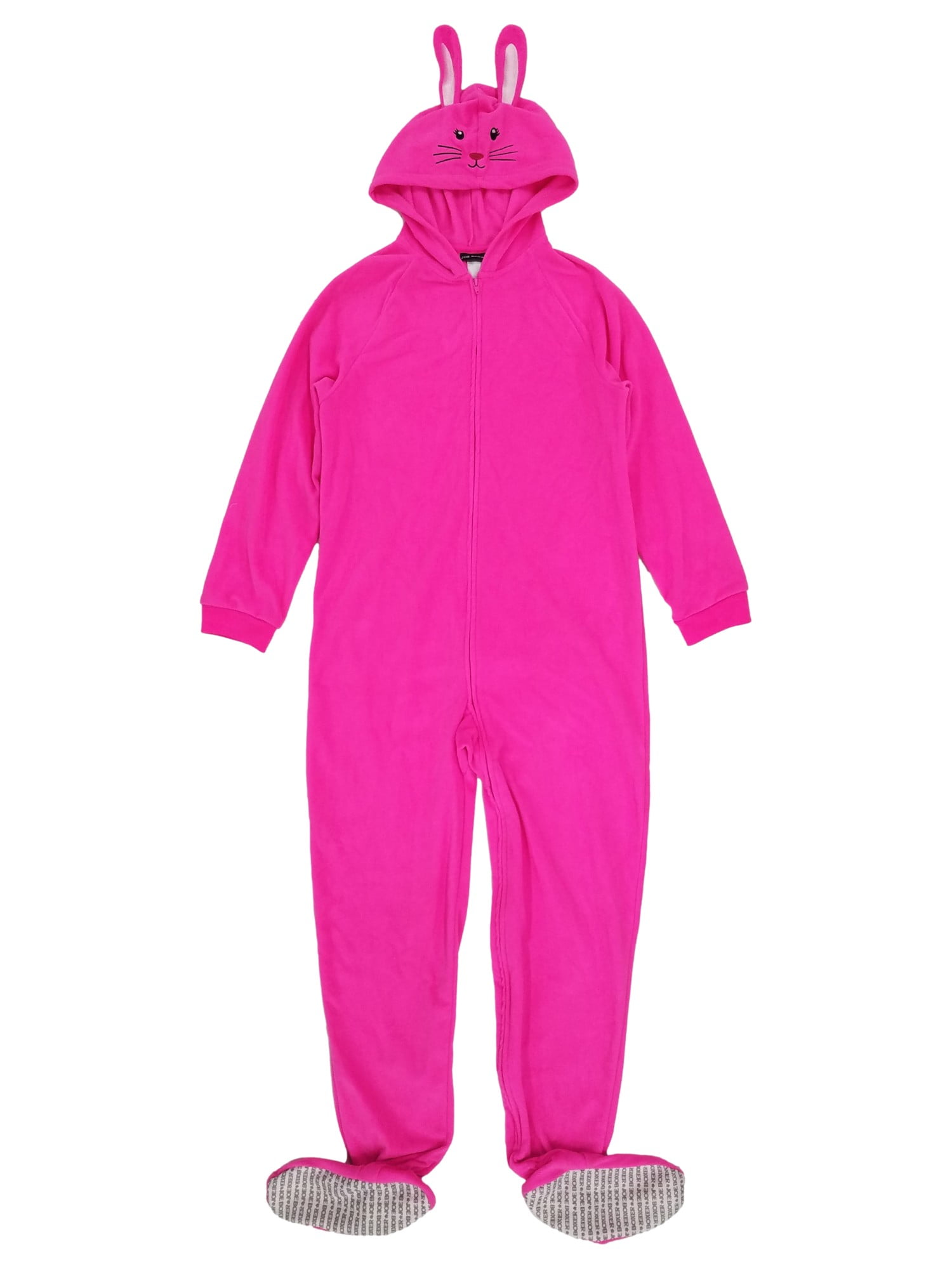 Joe Boxer Girls Hot Pink Hoodie Bunny Blanket Sleeper Union Suit Pajama ...
