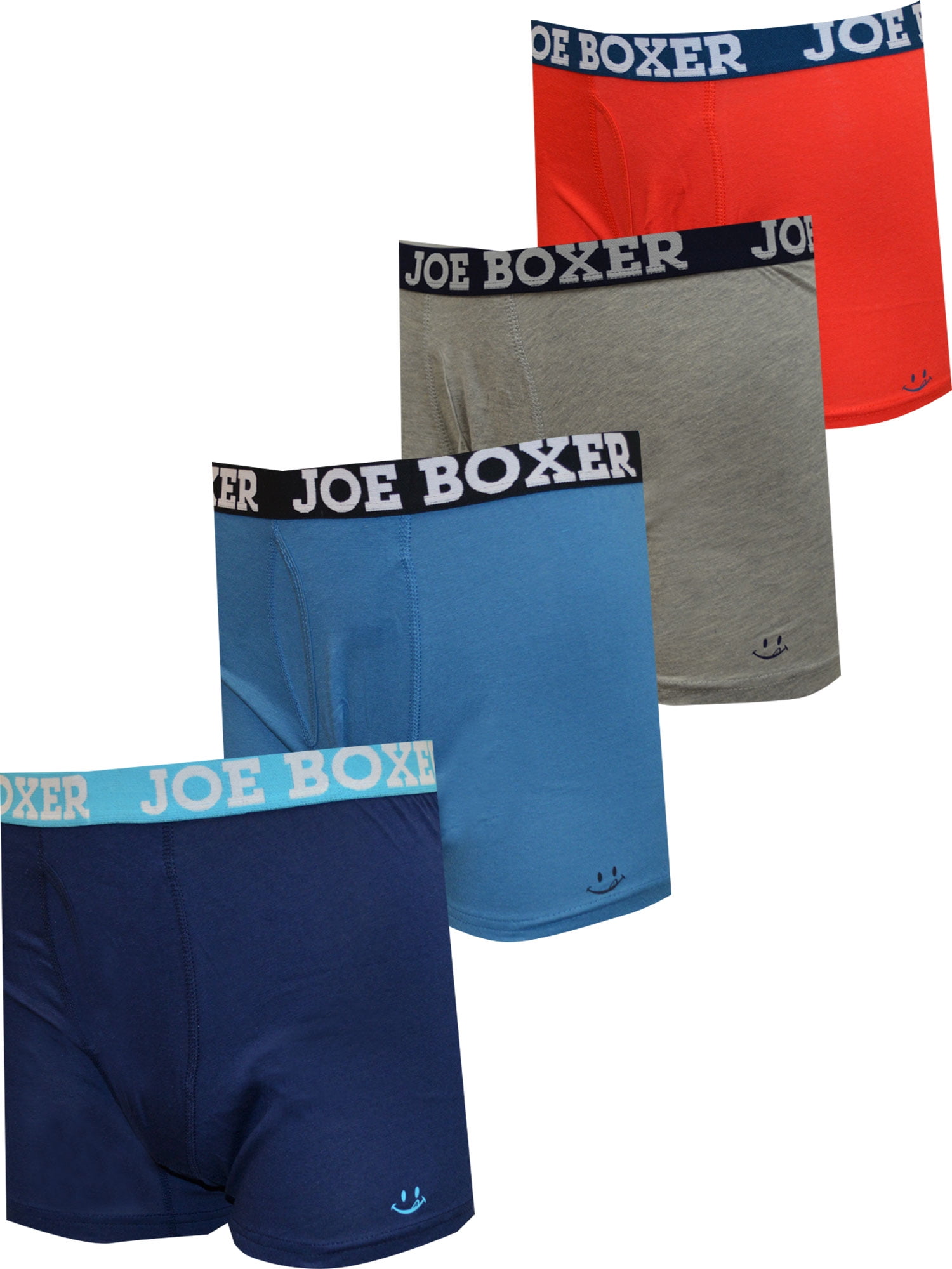 Joe Boxer Mens Joe Boxer Gray Red and Blue Hues Cotton 4 Pack Boxer ...