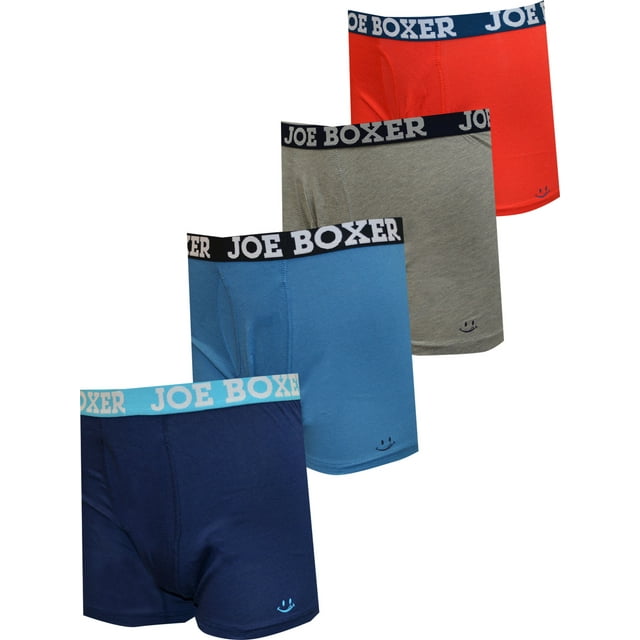 Joe Boxer Mens Joe Boxer Gray Red and Blue Hues Cotton 4 Pack Boxer ...