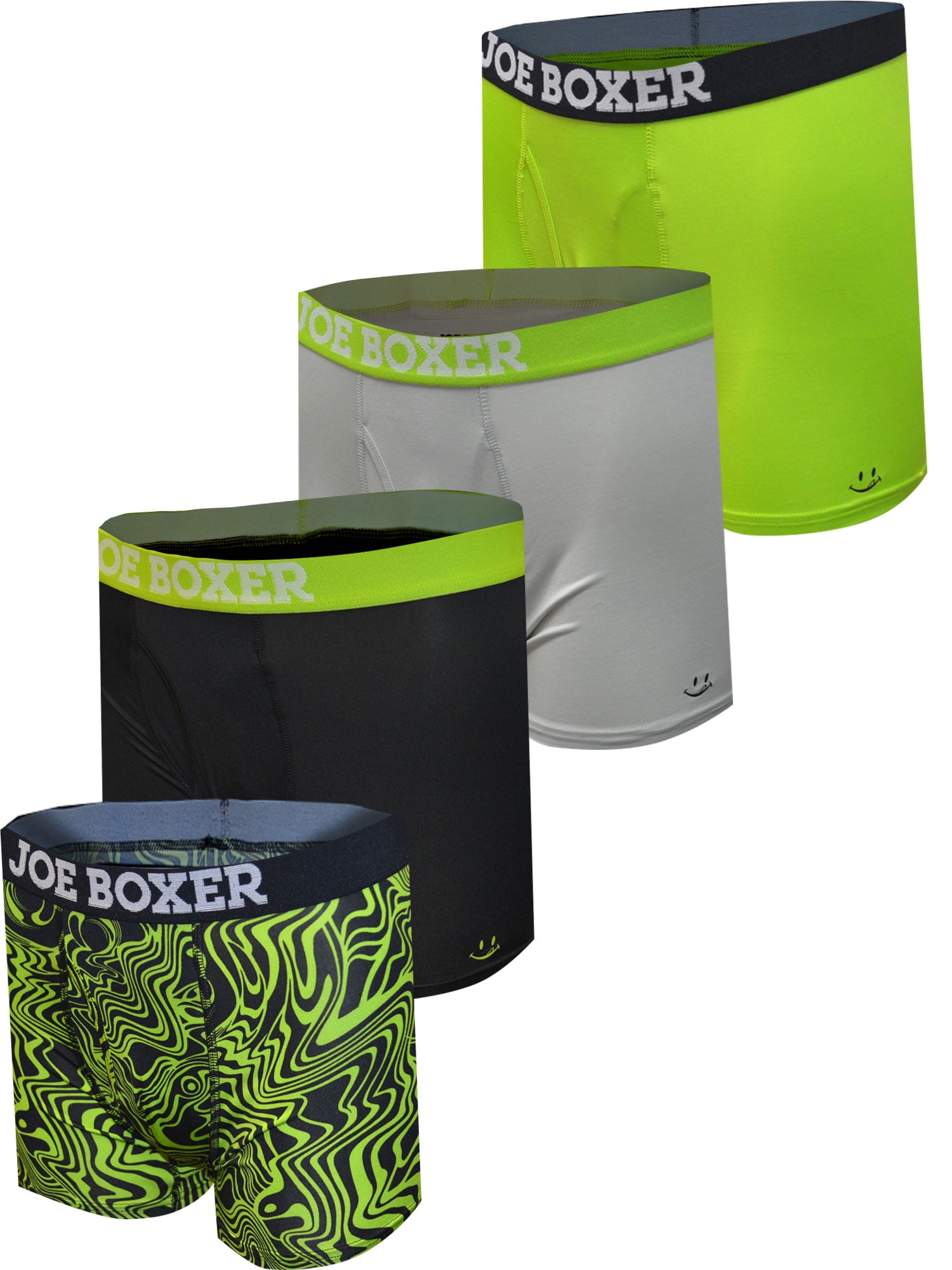 Joe Boxer Mens Joe Boxer Green Hues Performance Fabric 4 Pack Boxer Briefs (Small) - Walmart.com